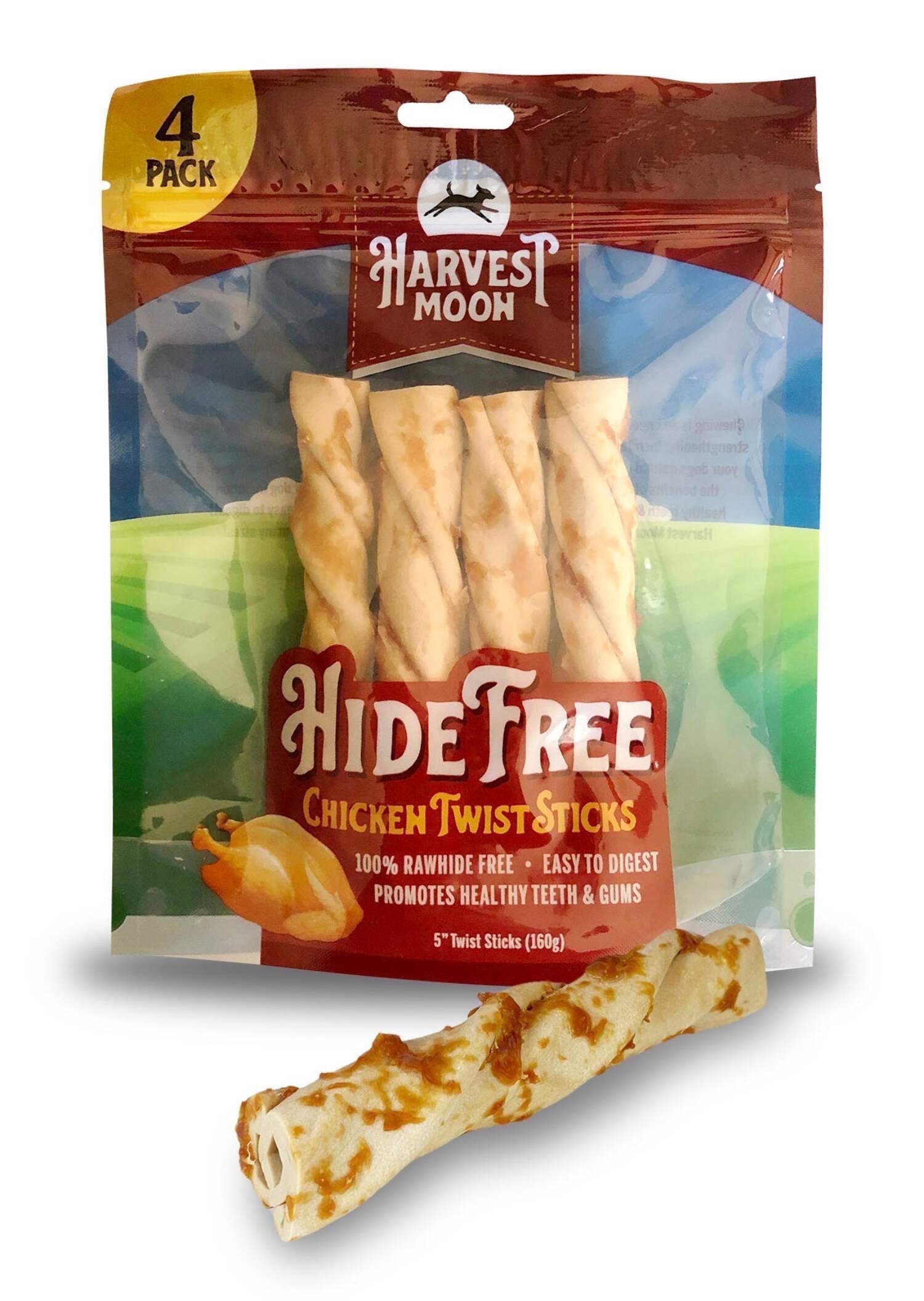 Harvest Moon Chicken Twist Sticks for Dogs, 4 Count KTR Group - Walmart.com