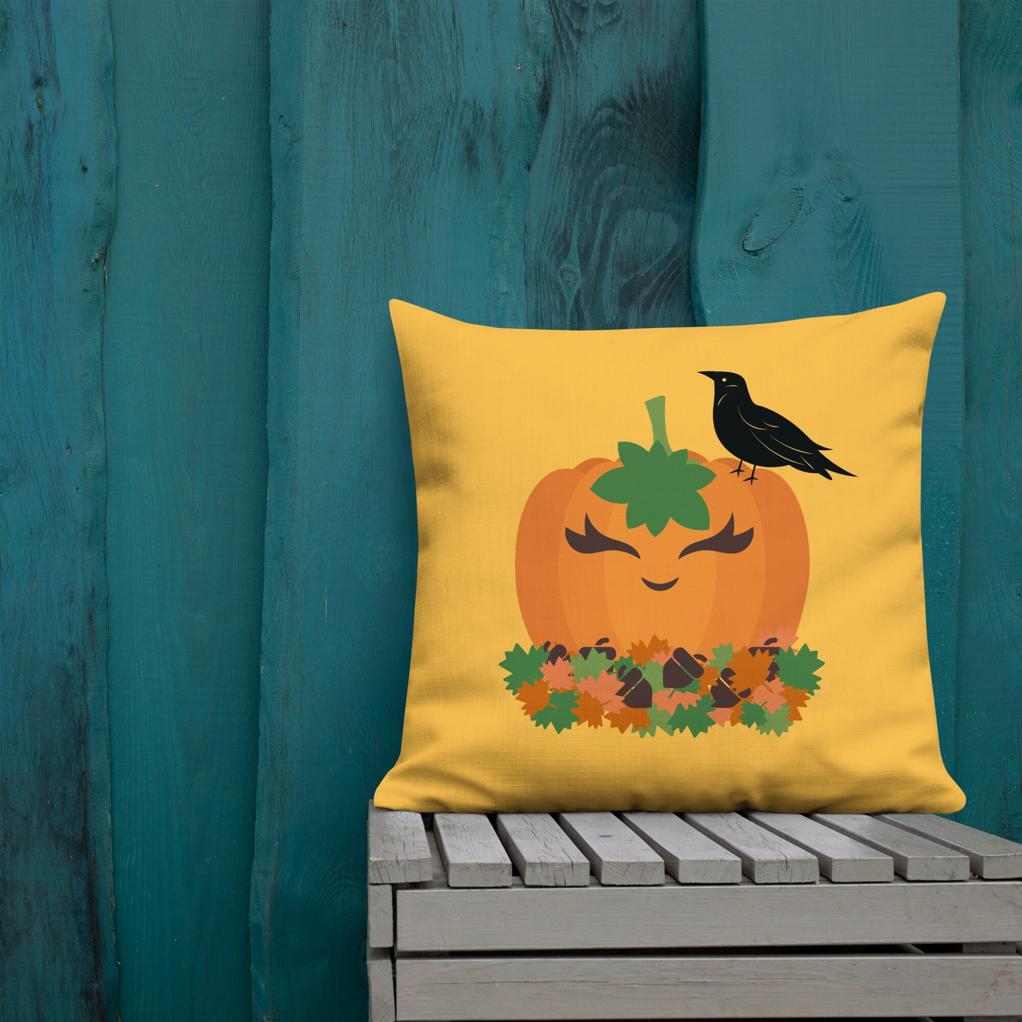Harvest Pumpkin Fall Crow Premium Pillow - Walmart.com