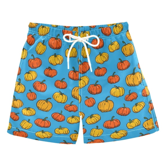 Harvest Pumpkin Pattern Swim Trunks Quick Dry Beach Pool Board Shorts ...