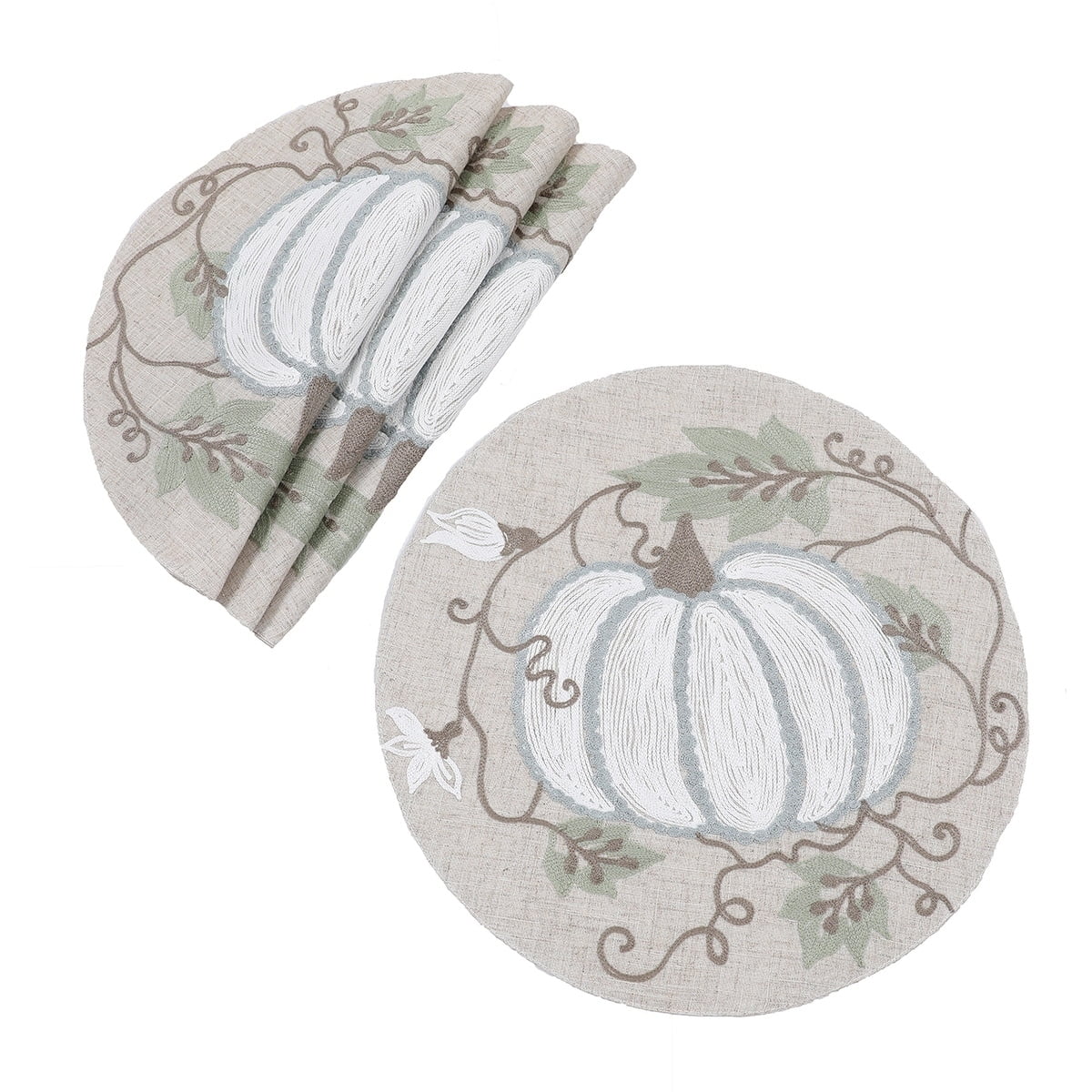 Harvest Pumpkins And Vines Fall Placemats 14"x20", Set of 4 14"x20 ...