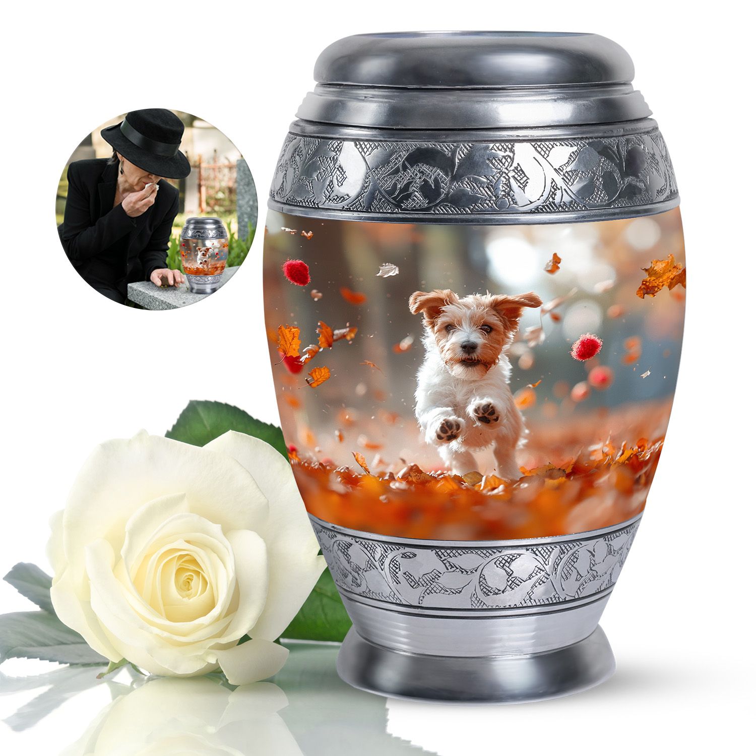 Harvest Pup Frolic Urns For Ashes, Large Urn For Ashes For Women 10 ...