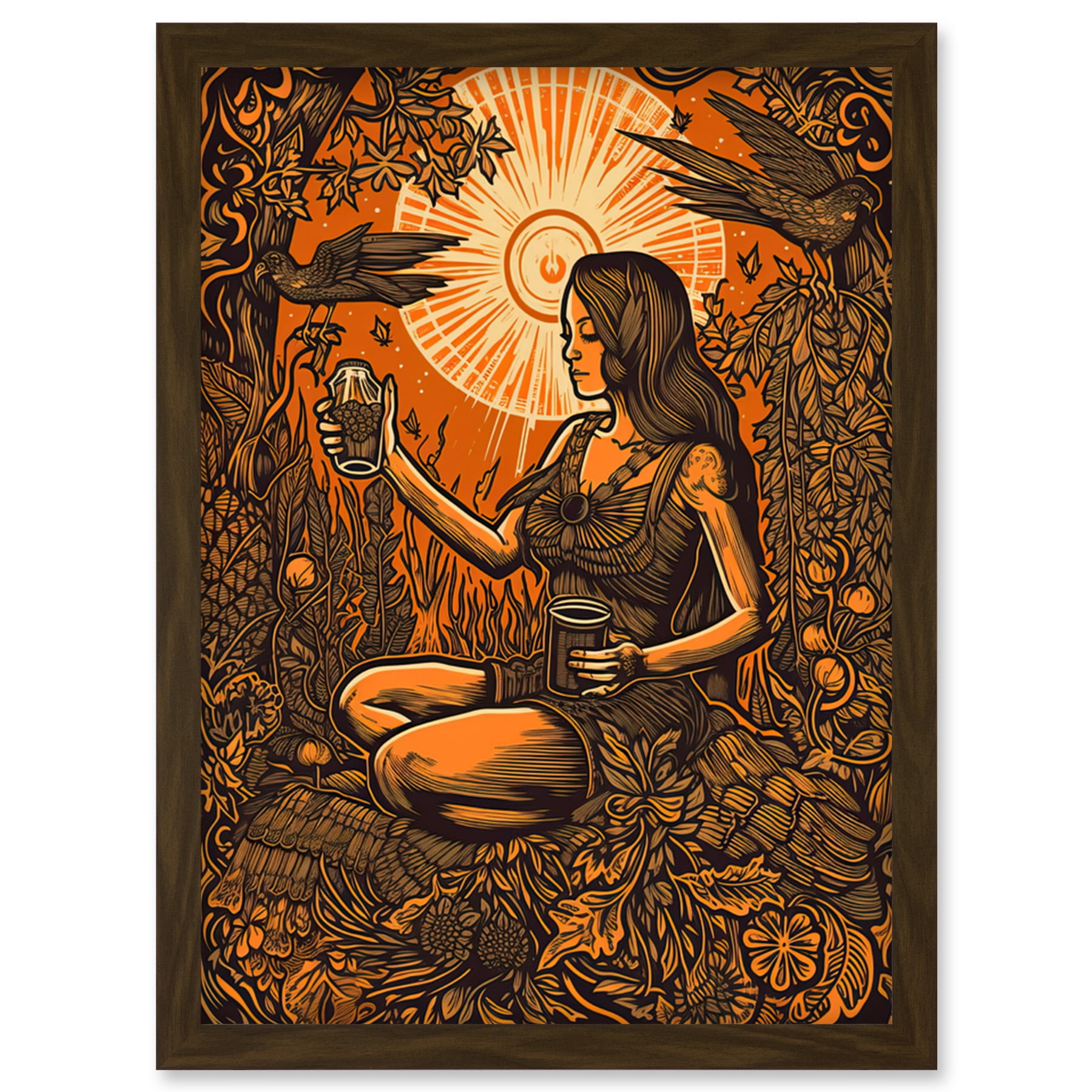 Harvest Ritual Libations Modern Pagan Illustration Artwork Framed Wall ...
