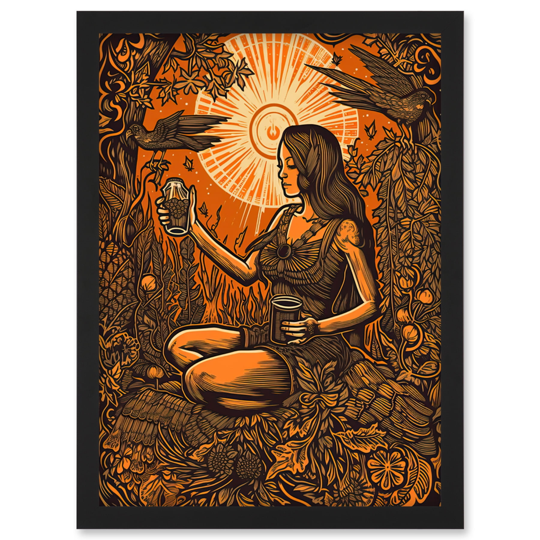 Harvest Ritual Libations Modern Pagan Illustration Artwork Framed Wall ...