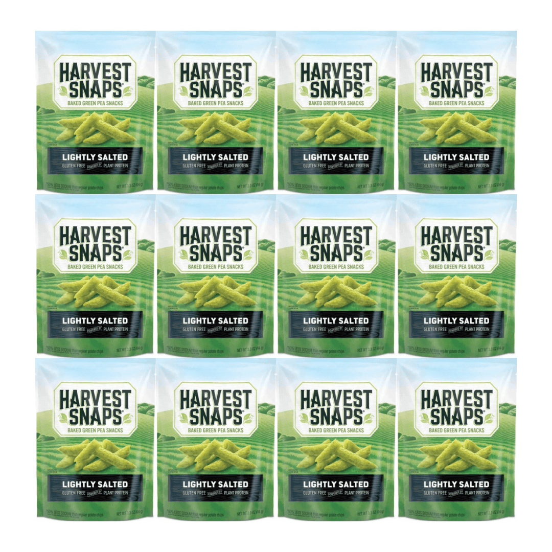 Harvest Snaps Baked Green Pea Snacks Lightly Salted 3.3 oz | 12 Count ...