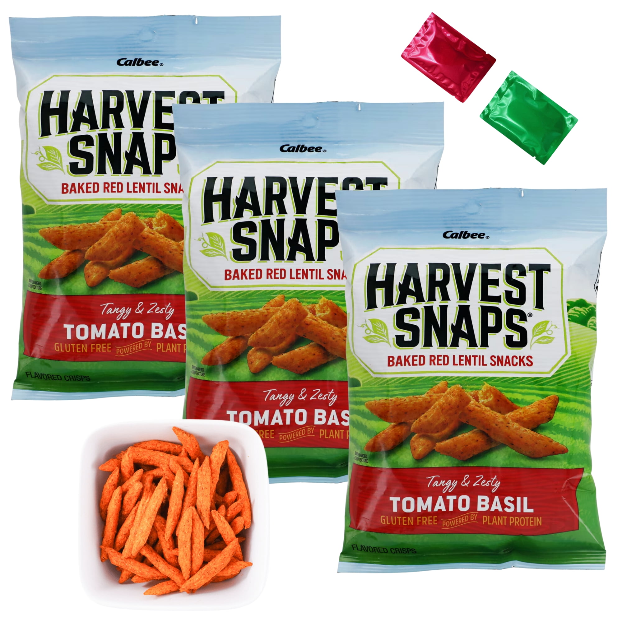 Harvest Snaps Red Lentil Tomato Basil Snack Crisps, Gluten-Free Veggie ...
