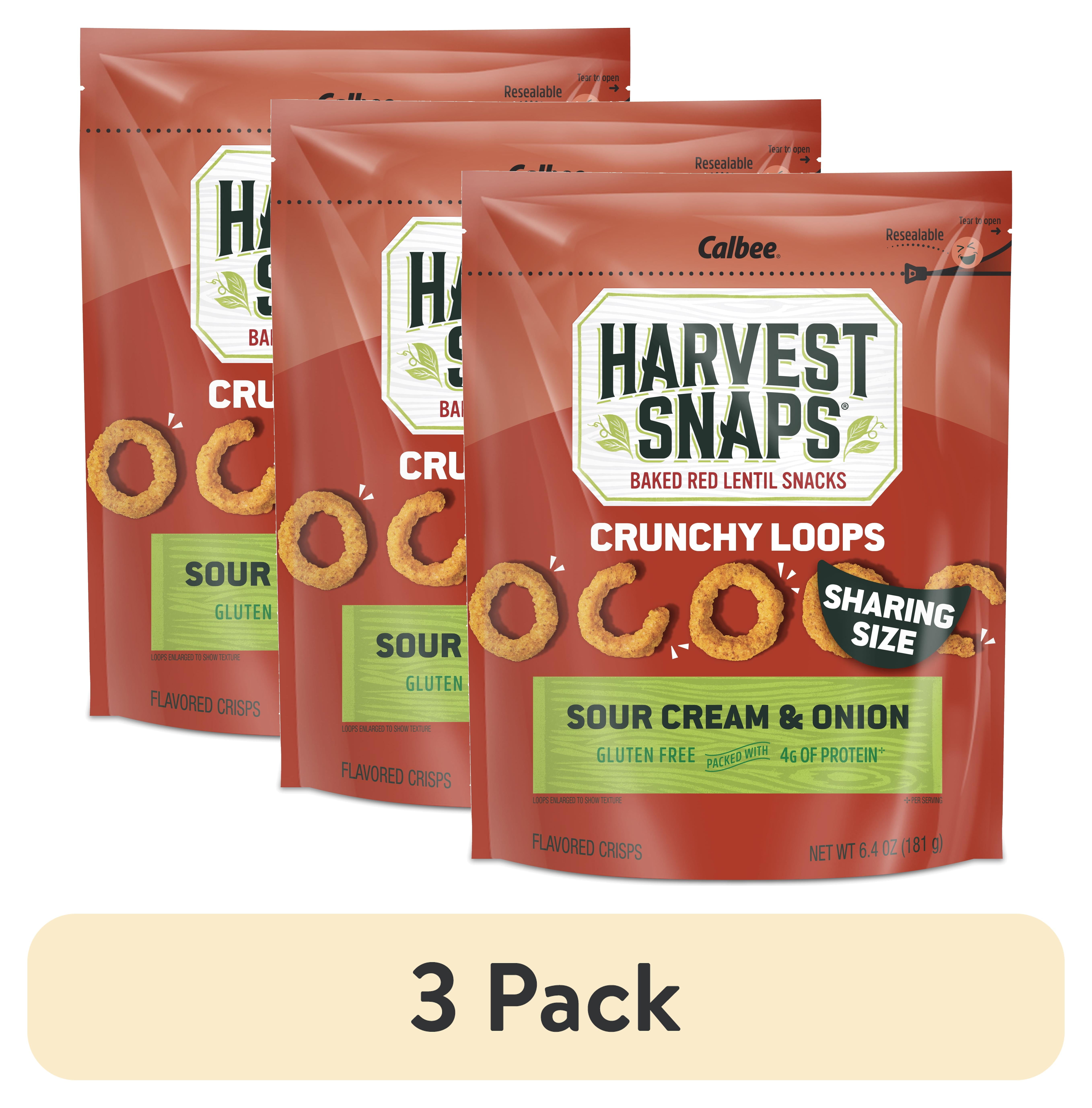 (3 pack) Harvest Snaps Crunchy Loops Sour Cream & Onion 6.4oz Bag ...