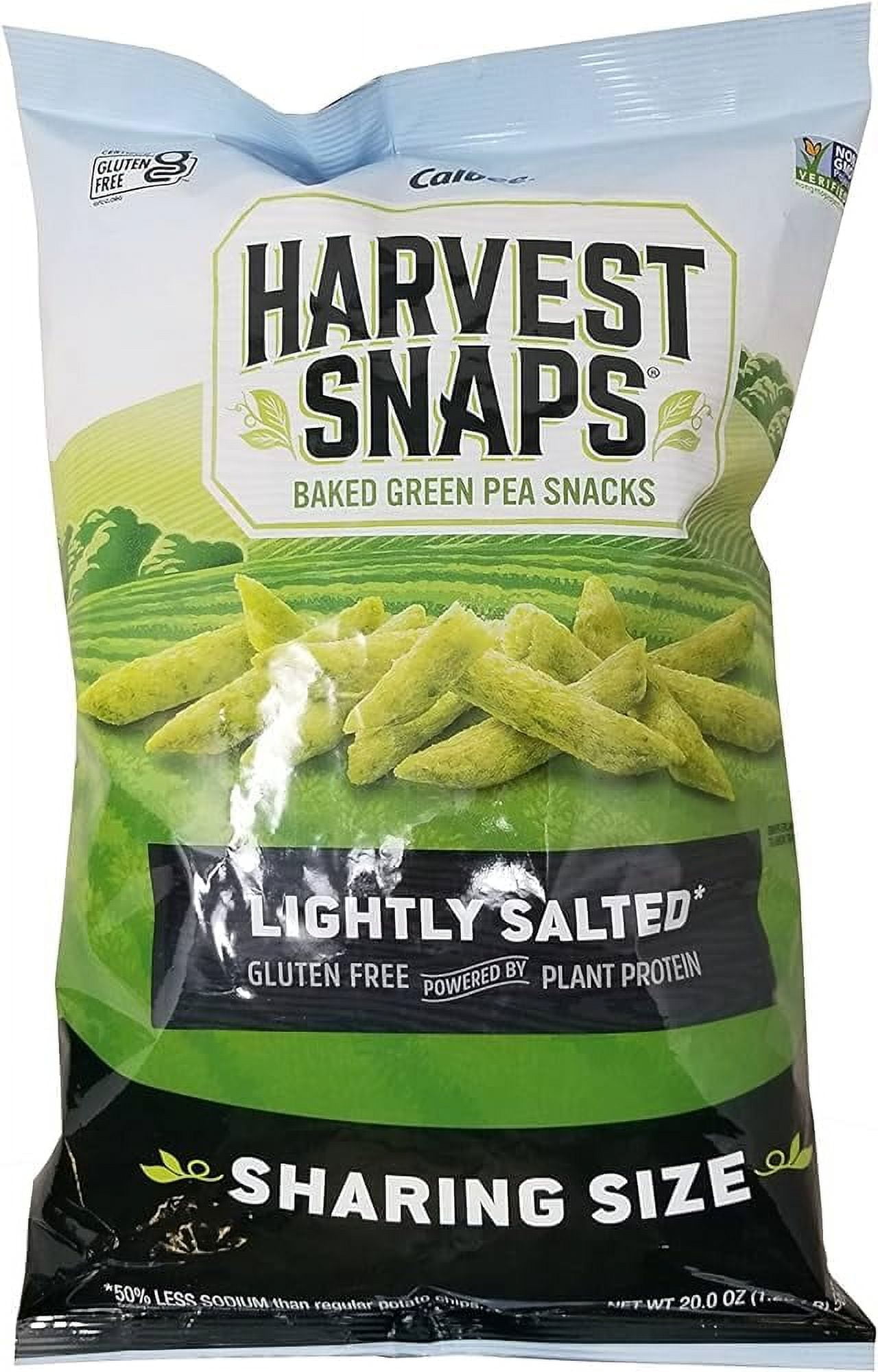 Harvest Snaps Green Pea Lightly Salted 20 OZ Non GMO Gluten 50% Less ...