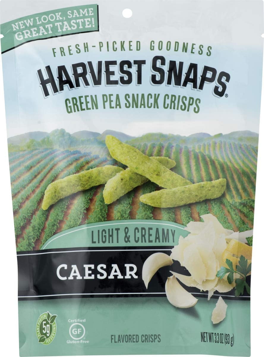 Harvest Snaps Baked Green Pea Snack Crisps, Caesar Flavor, Gluten-Free ...