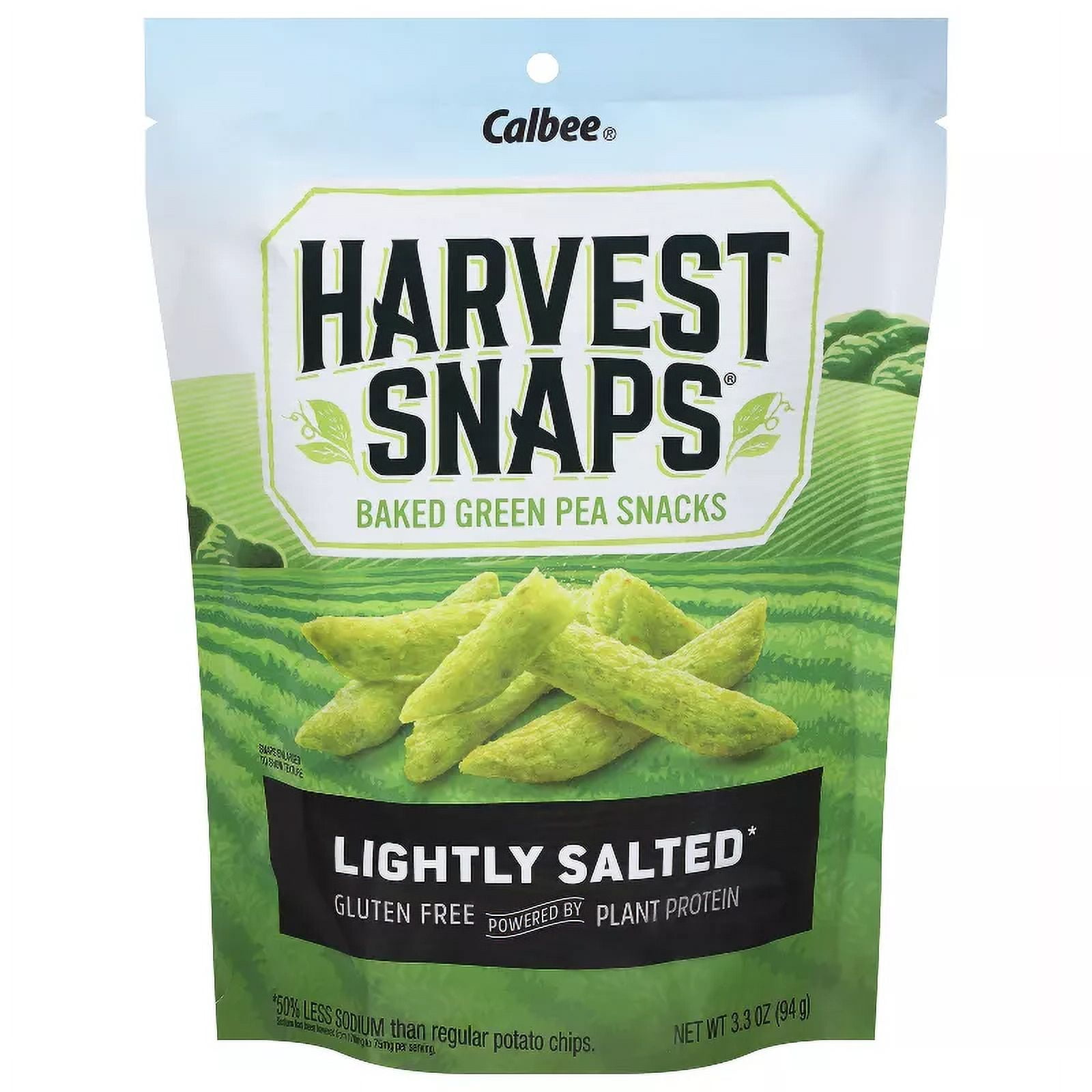 Harvest Snaps Green Pea Snack Crisps Lightly Salted, Baked, 3.3oz Pack ...