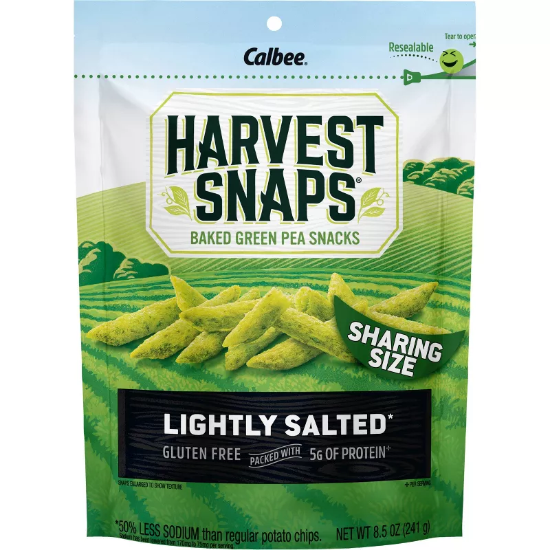 Harvest Snaps Lightly Salted Baked Green Pea Snacks 8.5oz (Pack of 2 ...