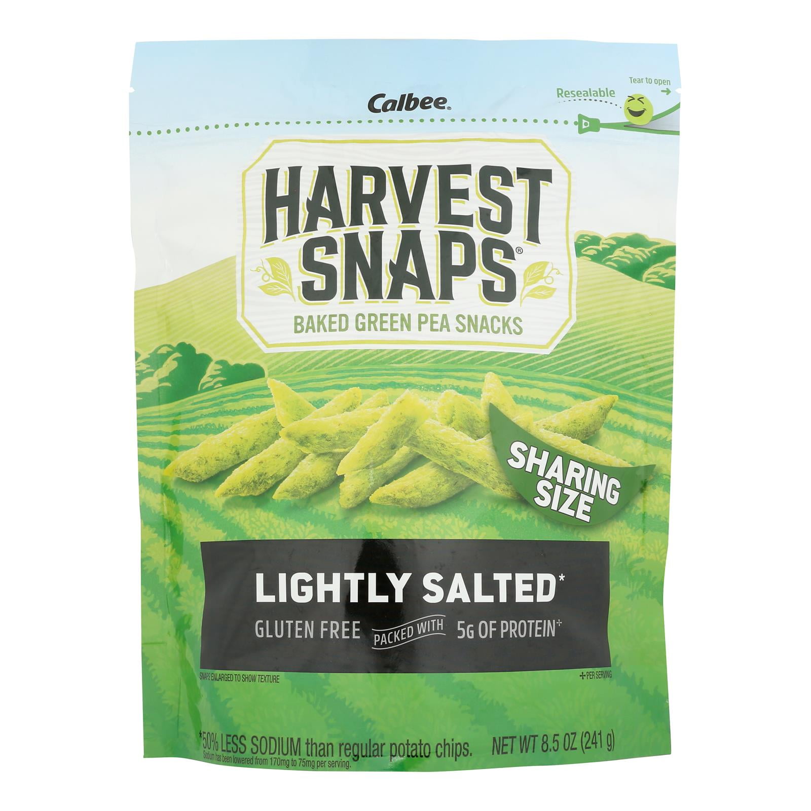 Harvest Snaps Lightly Salted Baked Green Pea Snacks 8.5oz (Pack of 6 ...