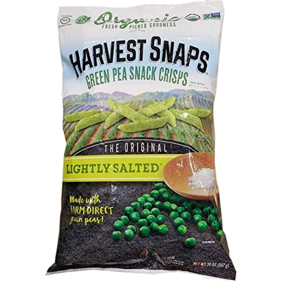Harvest Snaps Crispy Veggie Chips, Organic Green Pea Lightly Salted ...