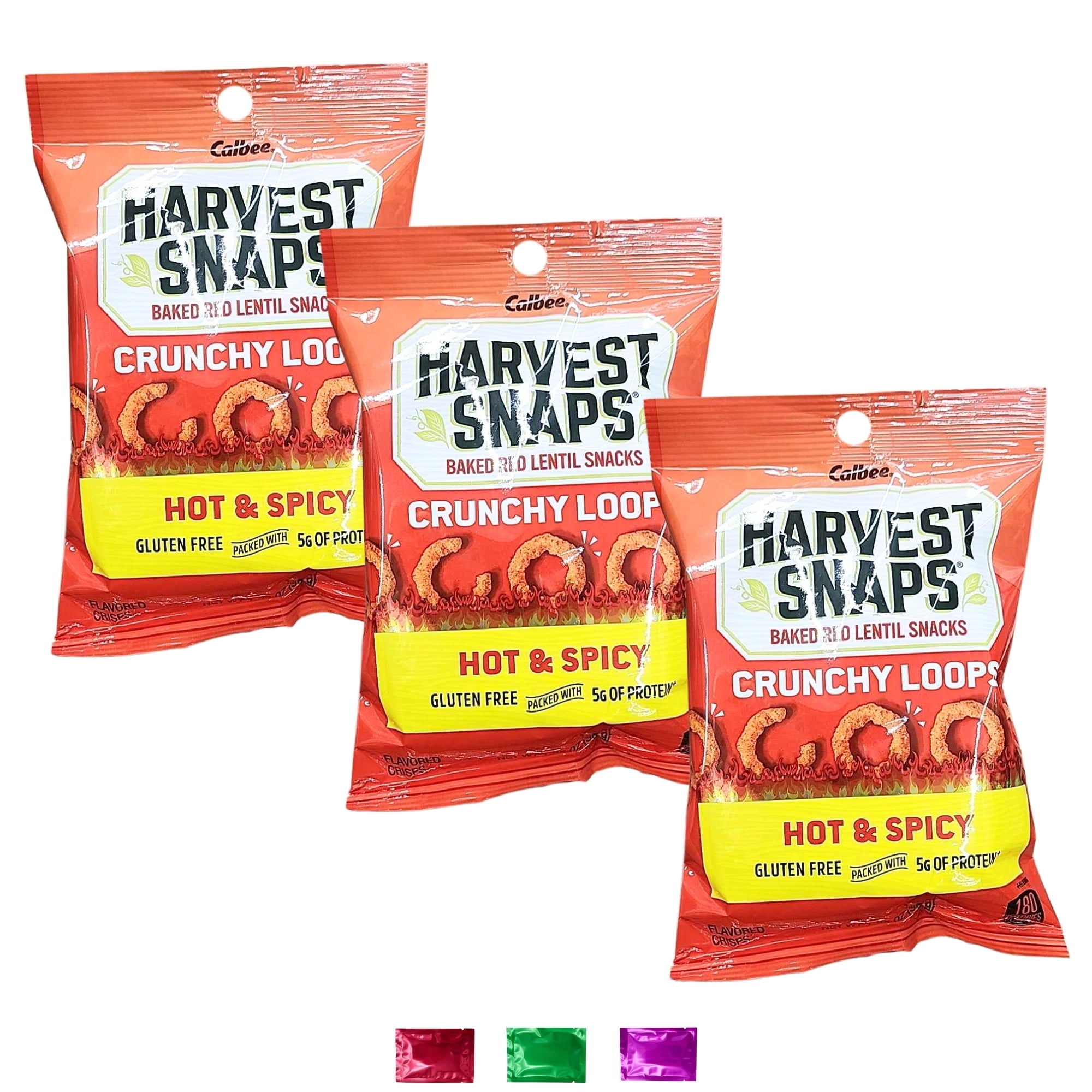 Harvest Snaps Red Lentil Crunchy Loops Hot & Spicy Flavor Crisps ...