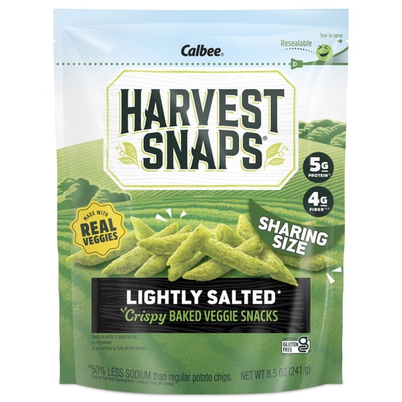 Harvest Snaps Baked Green Pea Snacks Lightly Salted 8.5 oz Veggie ...