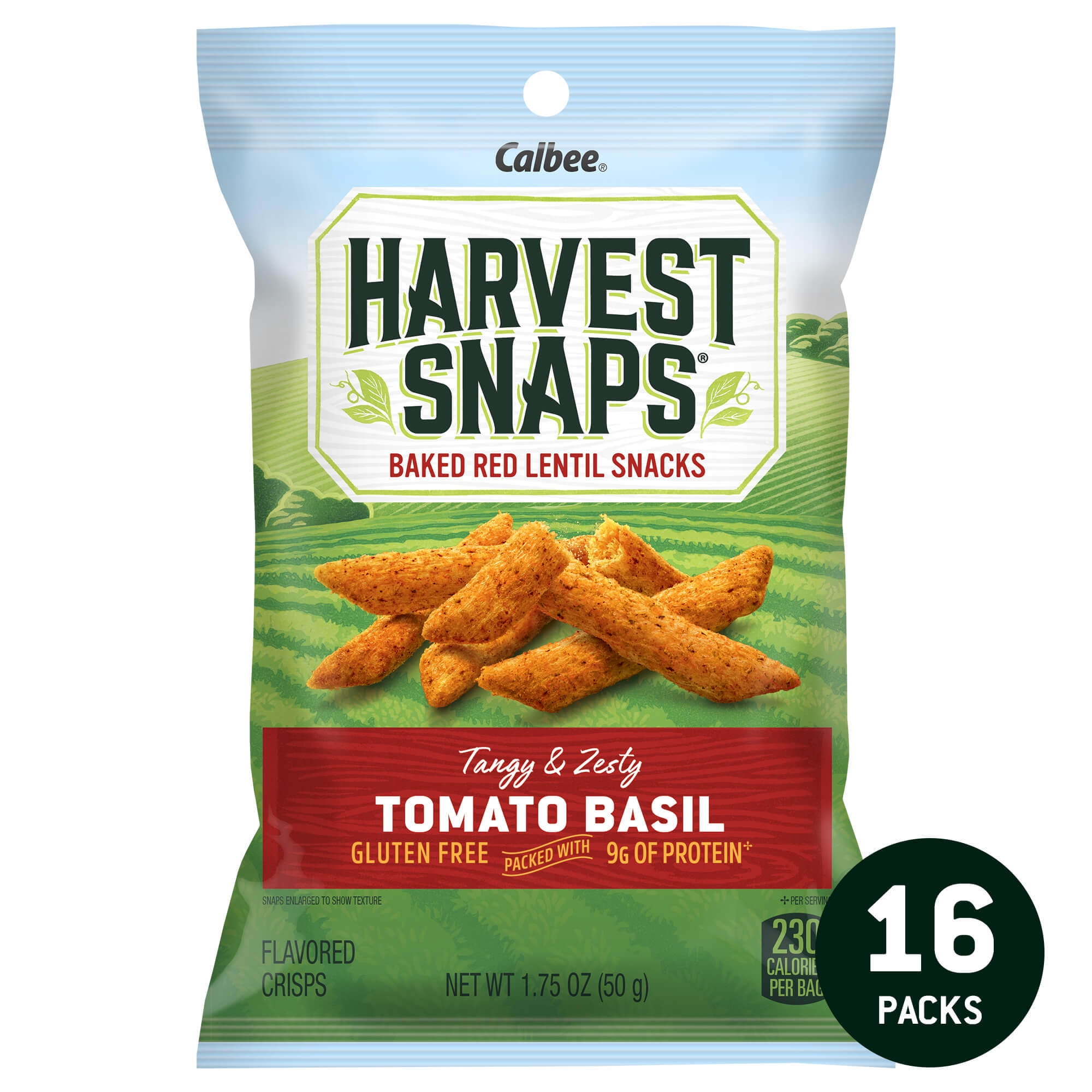 Harvest Snaps Snack Crisps | Tomato Basil, 1.75 Oz. Bag, 16-Pack ...