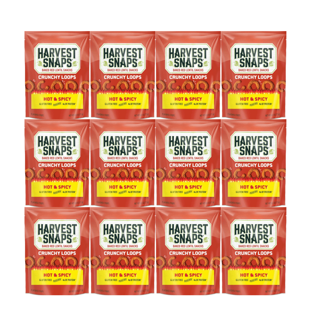 Harvest Snaps Veggie Chips Baked Red Lentil Snacks Hot & Spicy 2.5oz ...