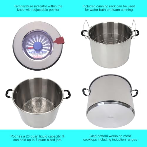 Harvest Stainless Steel 20 Qt Canning Pot with Rack | Water Bath or ...