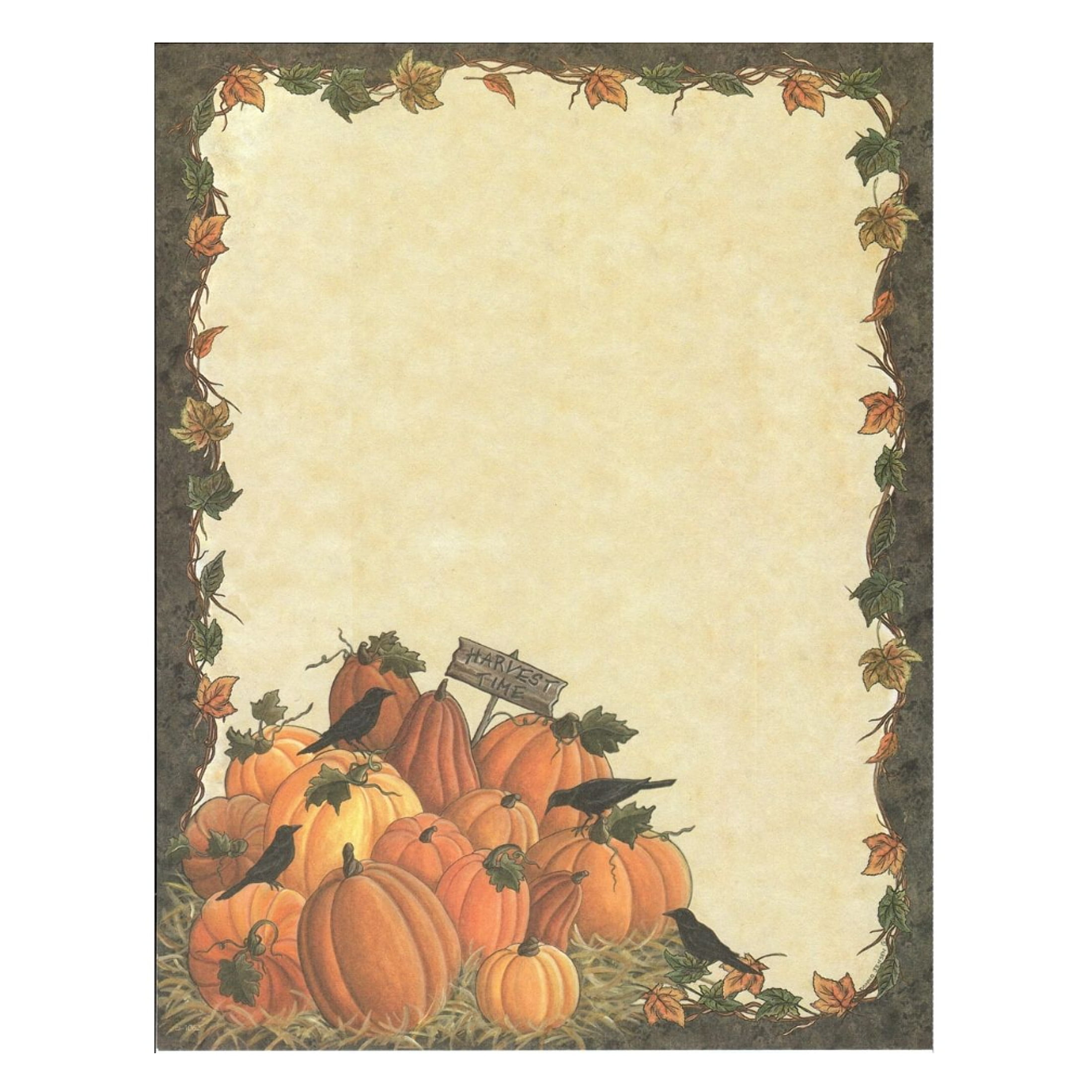 Harvest Time Letterhead - 8 1/2in. x 11in. (25 Sheets) (pns-cs1062 ...
