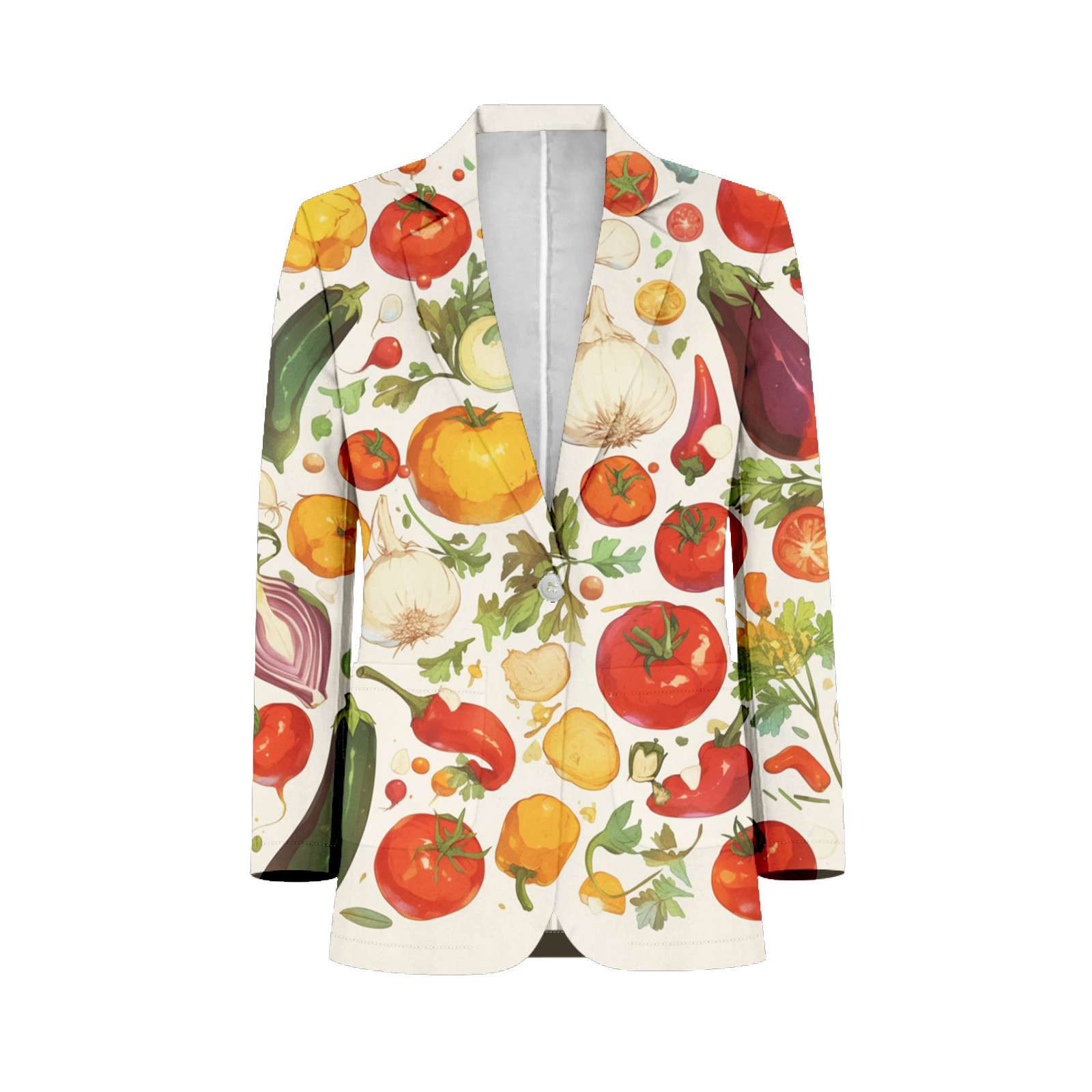 Harvest Watercolor Vegetables Fruits Men's Suit Blazer Casual Party ...