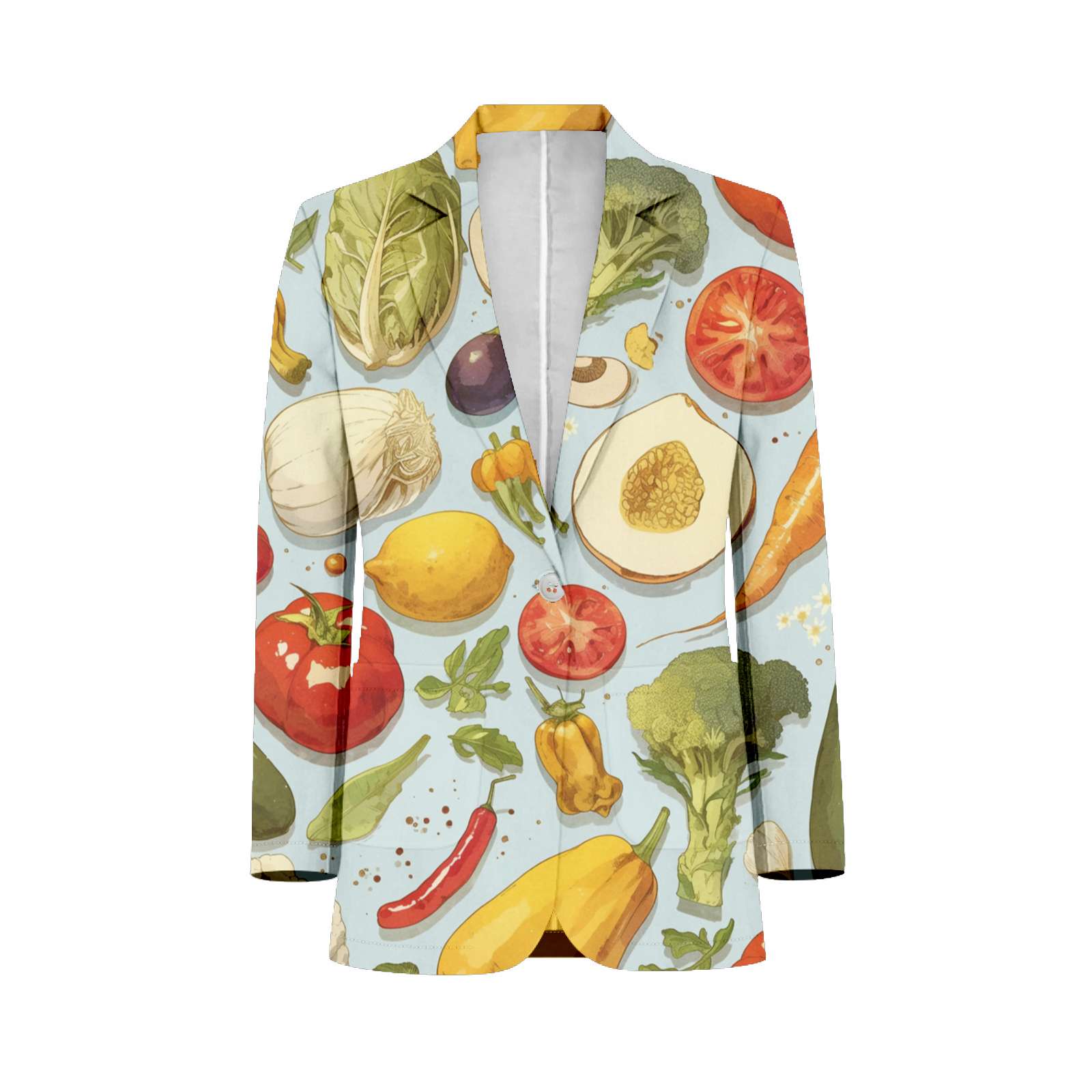Harvest Watercolor Vegetables Fruits Men's Suit Blazer Casual Party ...