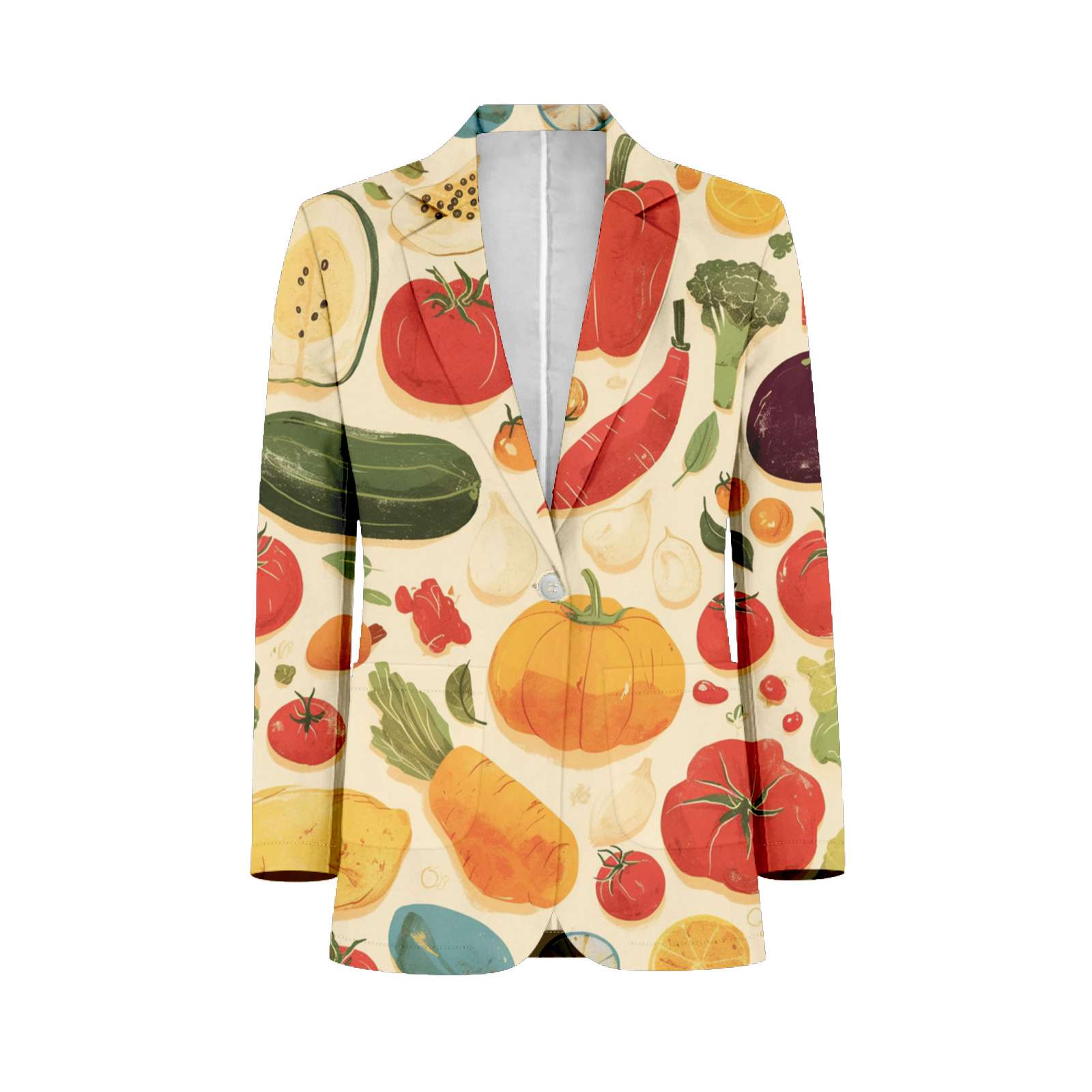 Harvest Watercolor Vegetables Fruits Men's Suit Blazer Casual Party ...