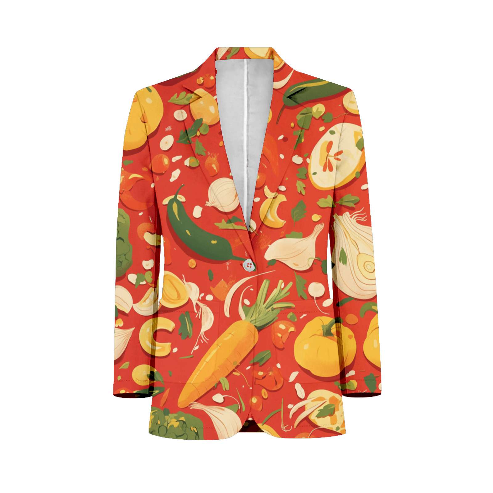 Harvest Watercolor Vegetables Fruits Men's Suit Blazer Casual Party ...