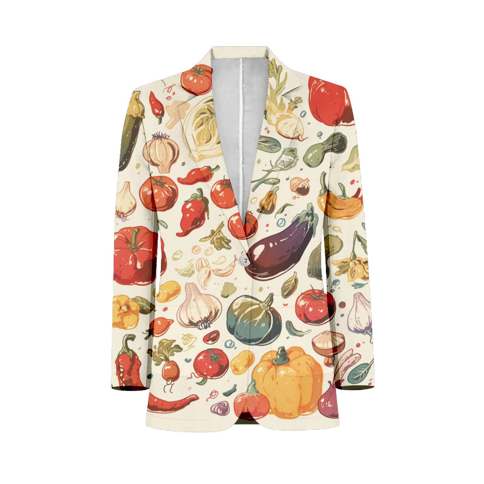 Harvest Watercolor Vegetables Fruits Men's Suit Blazer Casual Party ...