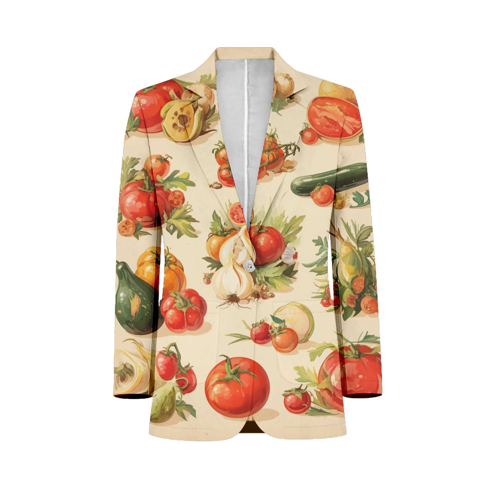 Harvest Watercolor Vegetables Fruits Men's Suit Blazer Casual Party ...