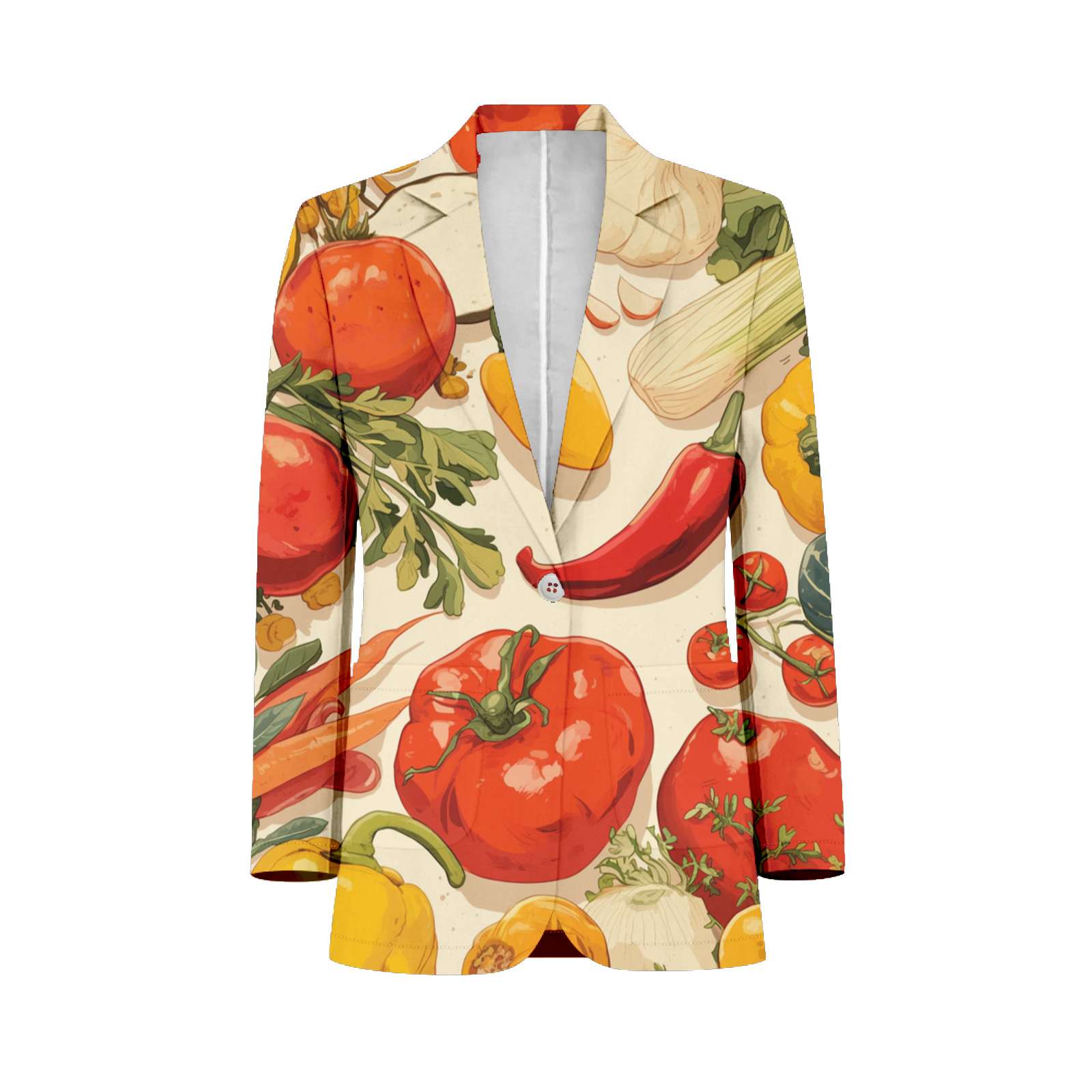 Harvest Watercolor Vegetables Fruits Men's Suit Blazer Casual Party ...
