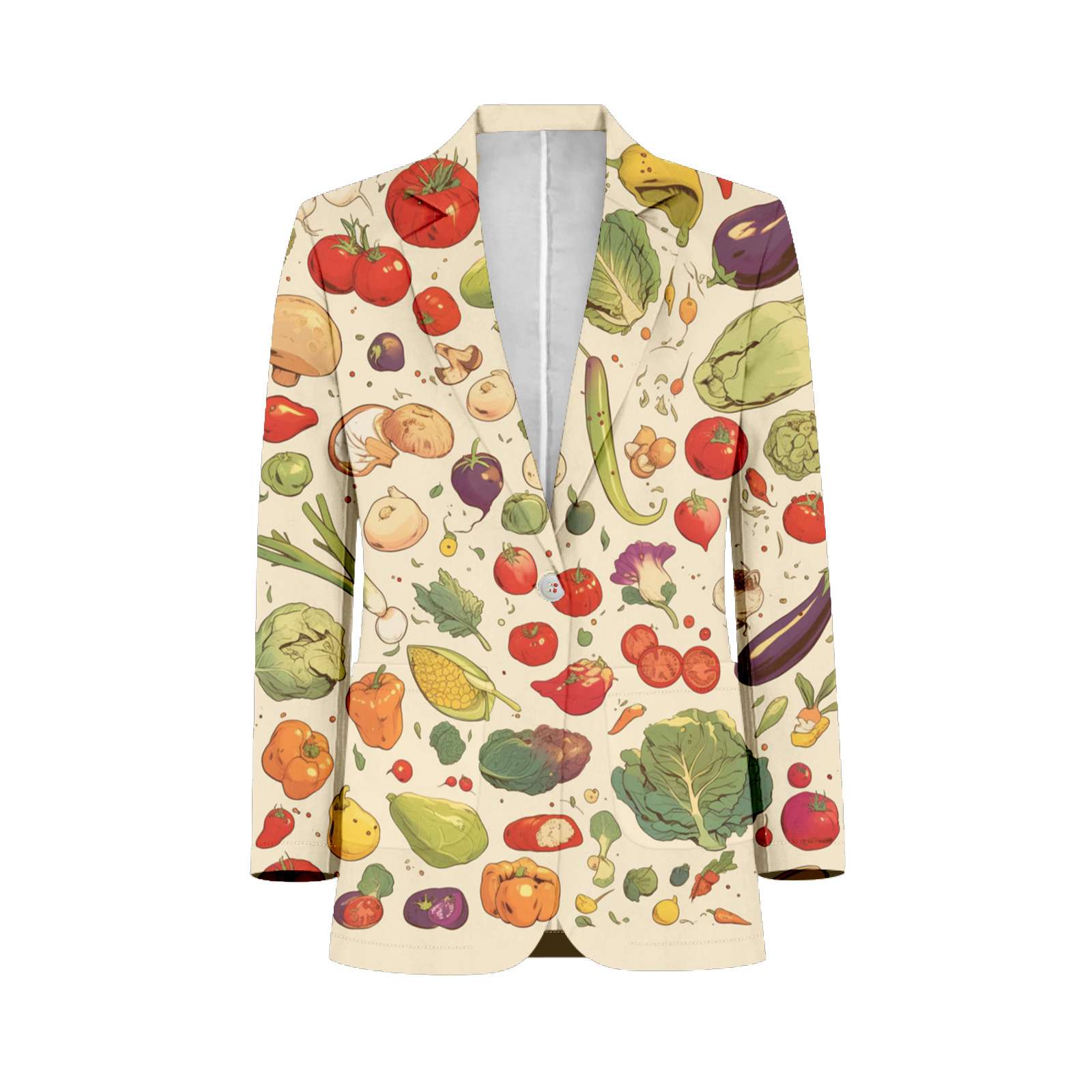 Harvest Watercolor Vegetables Fruits Men's Suit Blazer Casual Party ...