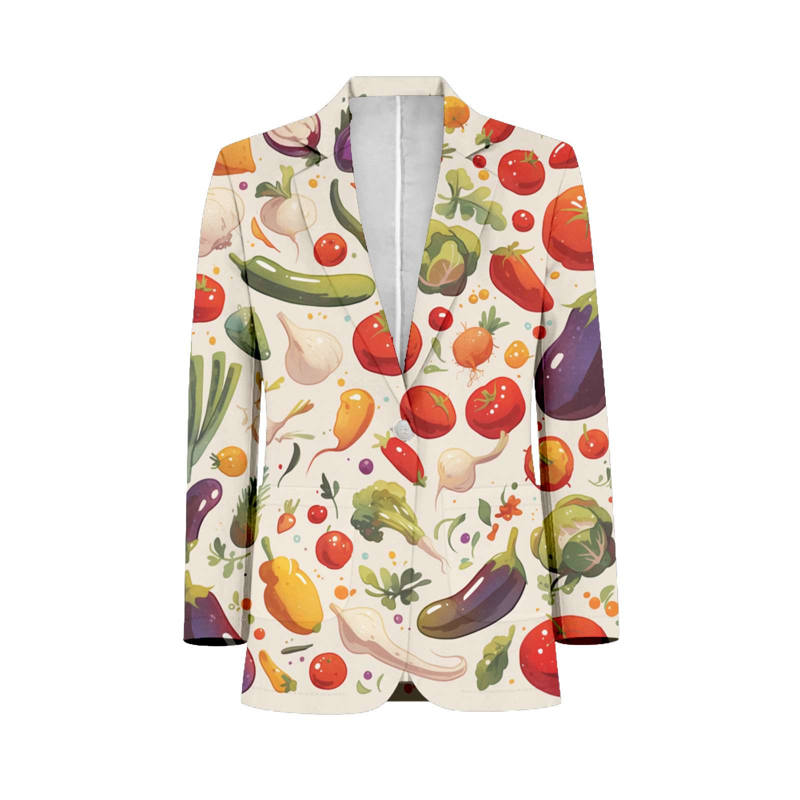 Harvest Watercolor Vegetables Fruits Mens Suits Shawl Collar Slim Fit ...