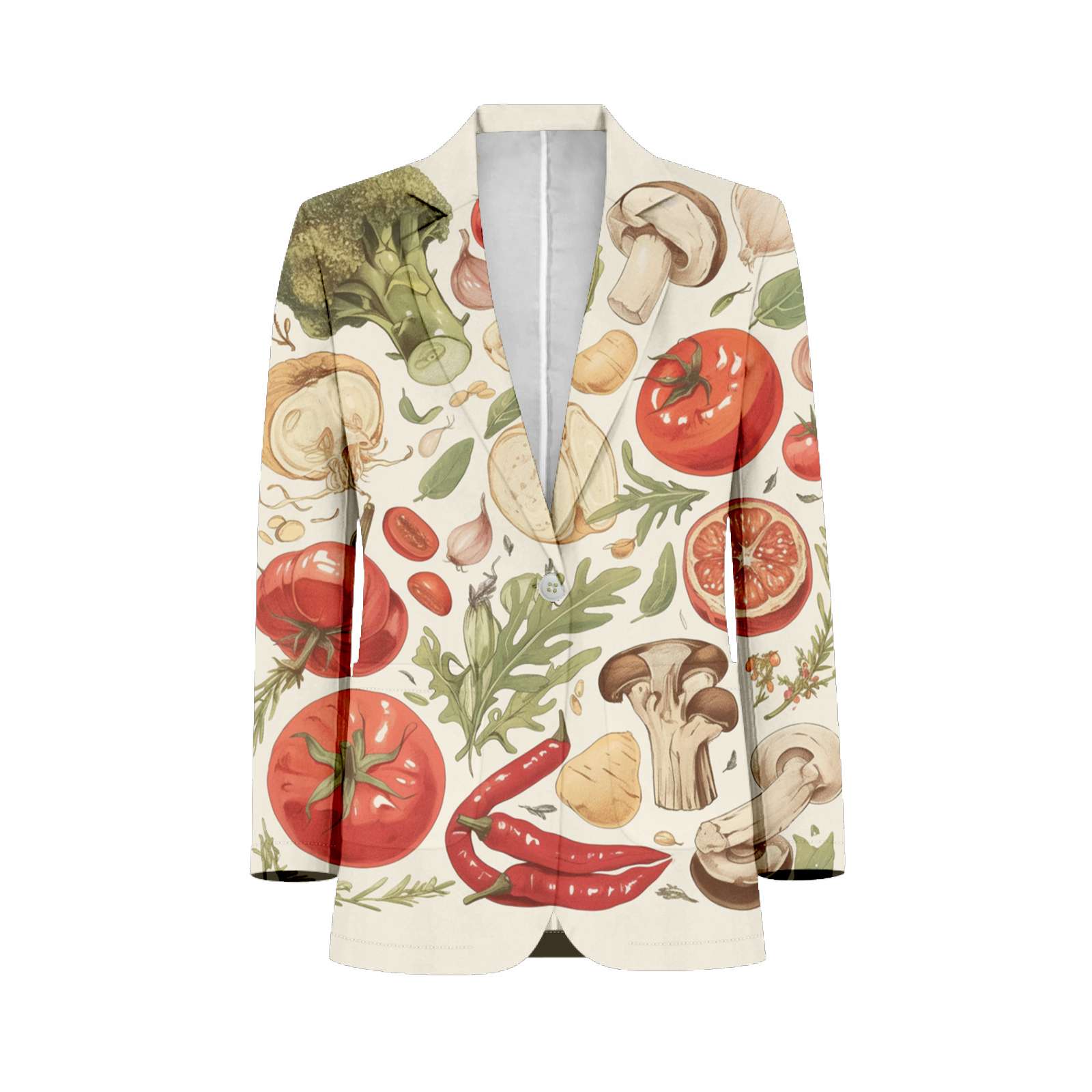 Harvest Watercolor Vegetables Fruits Mens Suits Shawl Collar Slim Fit ...