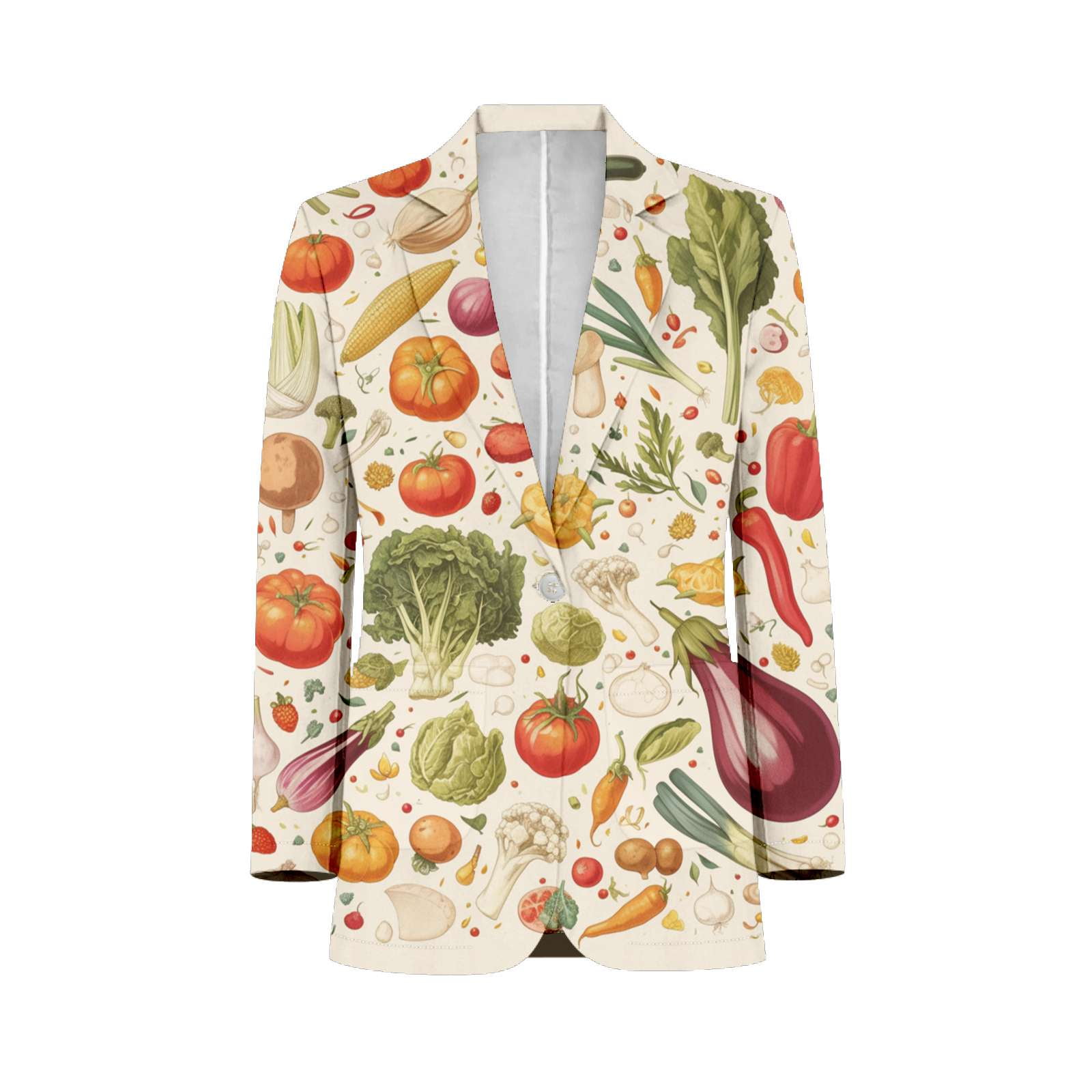 Harvest Watercolor Vegetables Fruits Mens Suits Shawl Collar Slim Fit ...