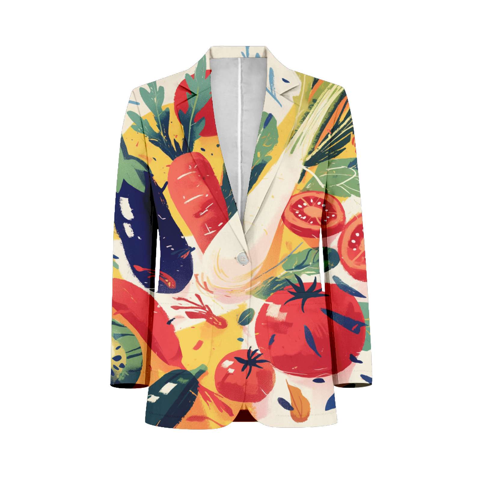 Harvest Watercolor Vegetables Fruits Mens Suits Shawl Collar Slim Fit ...