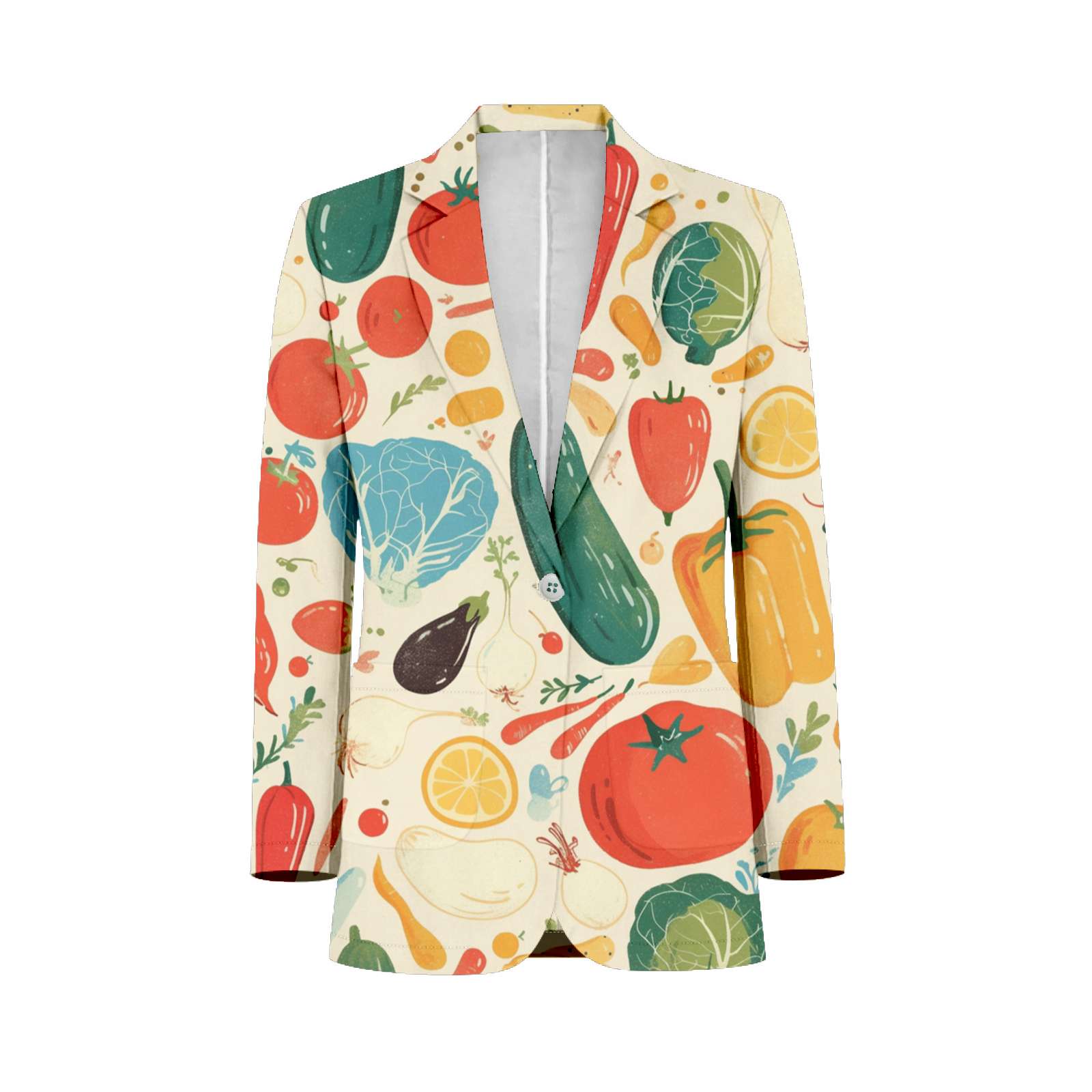 Harvest Watercolor Vegetables Fruits Mens Suits Shawl Collar Slim Fit ...