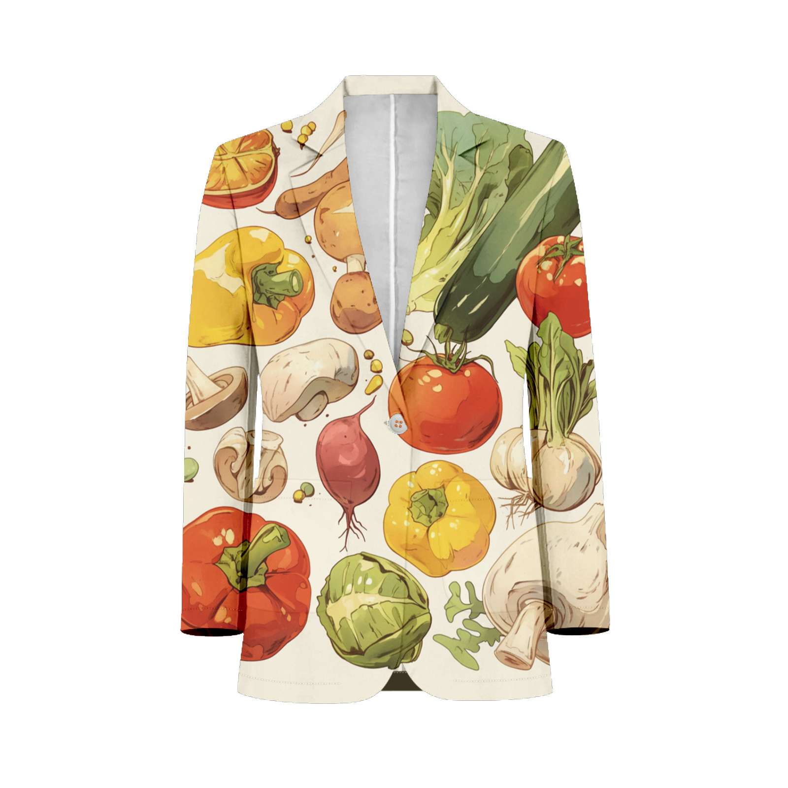 Harvest Watercolor Vegetables Fruits Mens Suits Shawl Collar Slim Fit ...