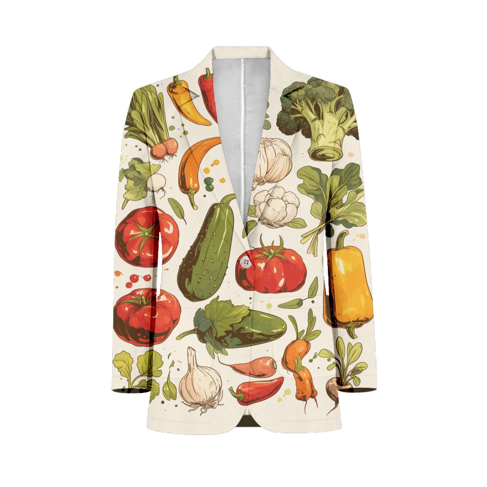 Harvest Watercolor Vegetables Fruits Mens Suits Shawl Collar Slim Fit ...