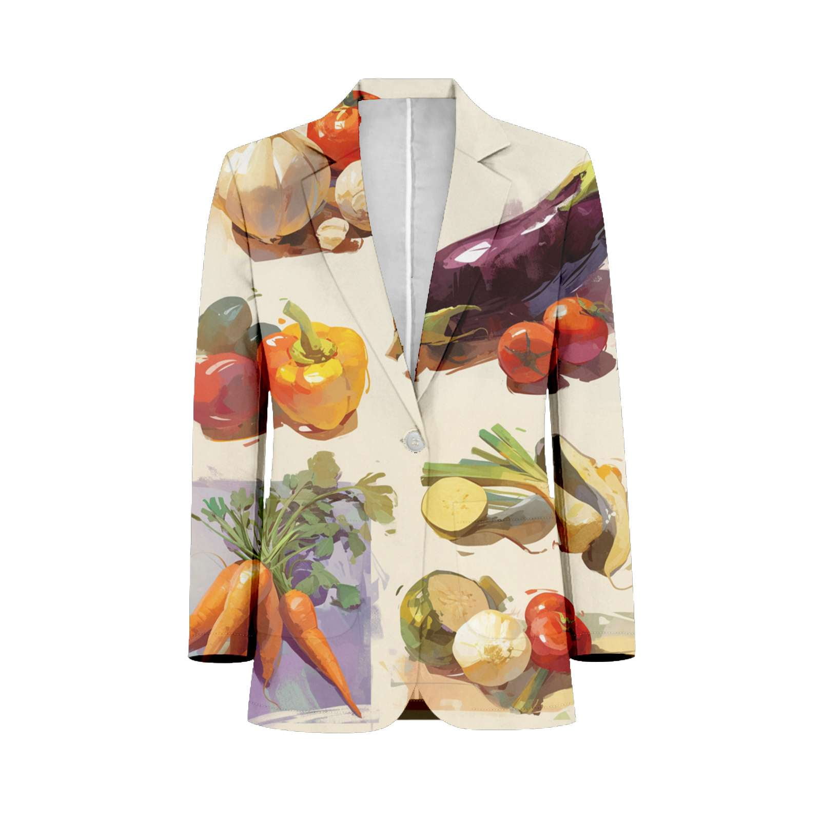 Harvest Watercolor Vegetables Fruits Mens Suits Shawl Collar Slim Fit ...