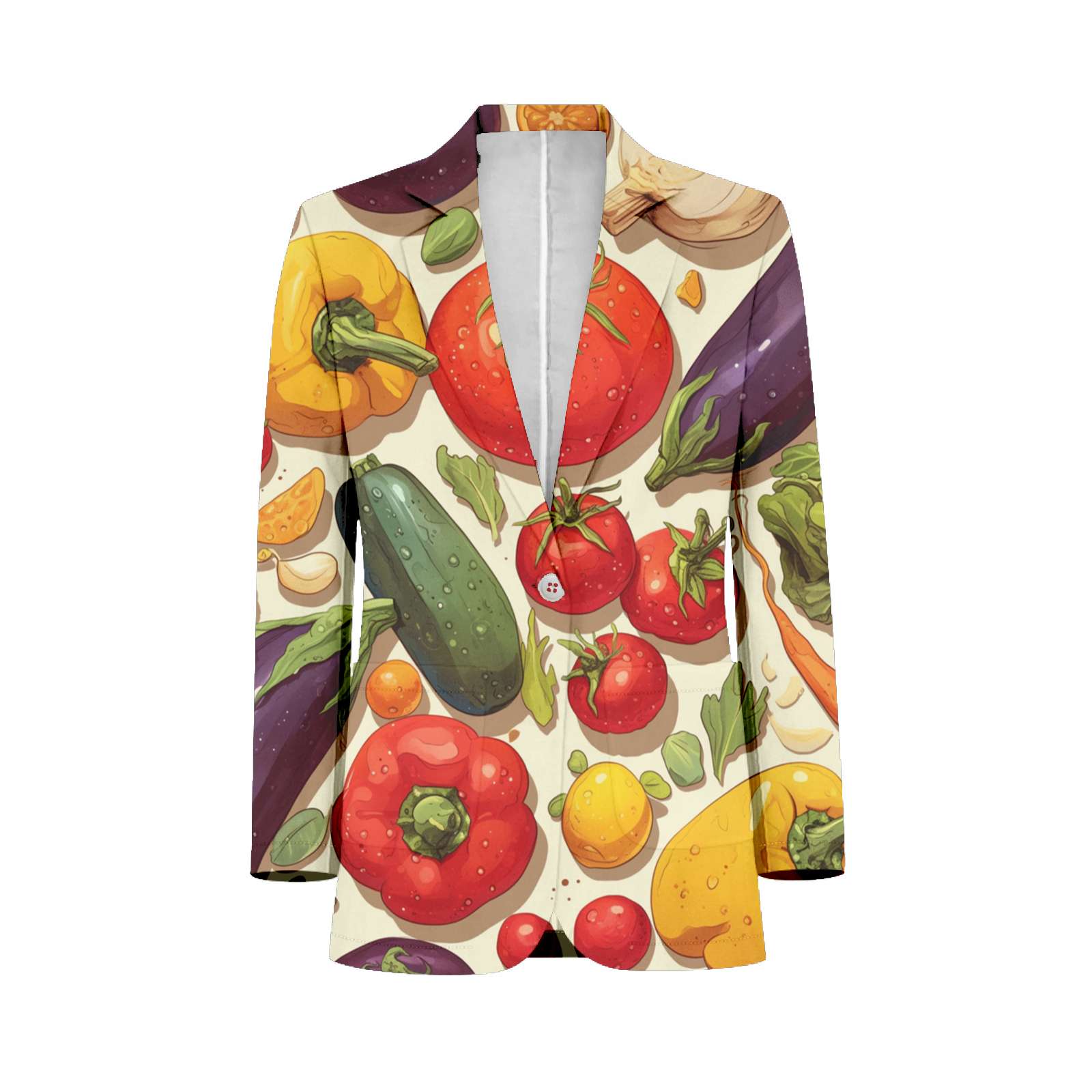 Harvest Watercolor Vegetables Fruits Mens Suits Shawl Collar Slim Fit ...