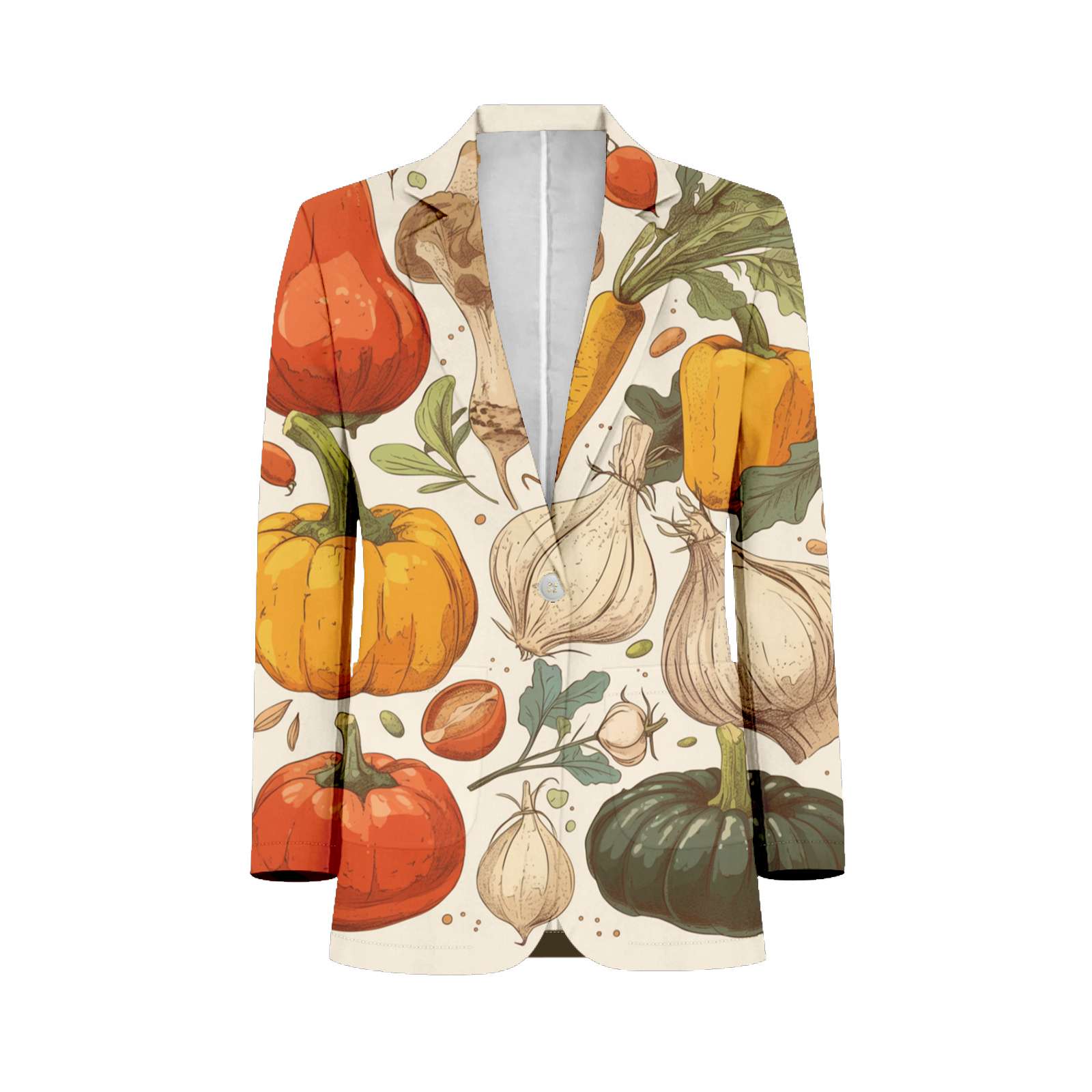 Harvest Watercolor Vegetables Fruits Mens Suits Shawl Collar Slim Fit ...