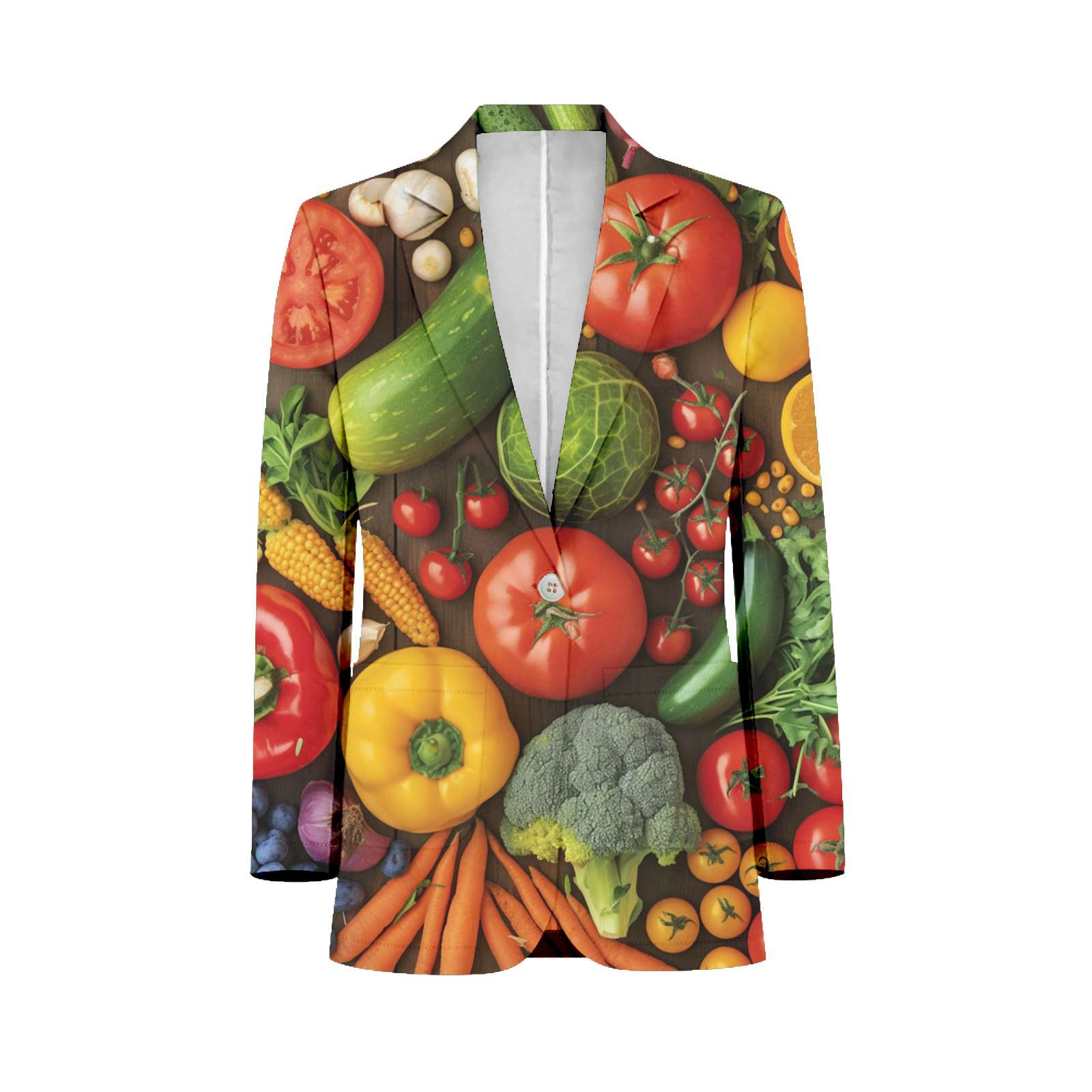 Harvest Watercolor Vegetables Fruits Mens Suits Shawl Collar Slim Fit ...