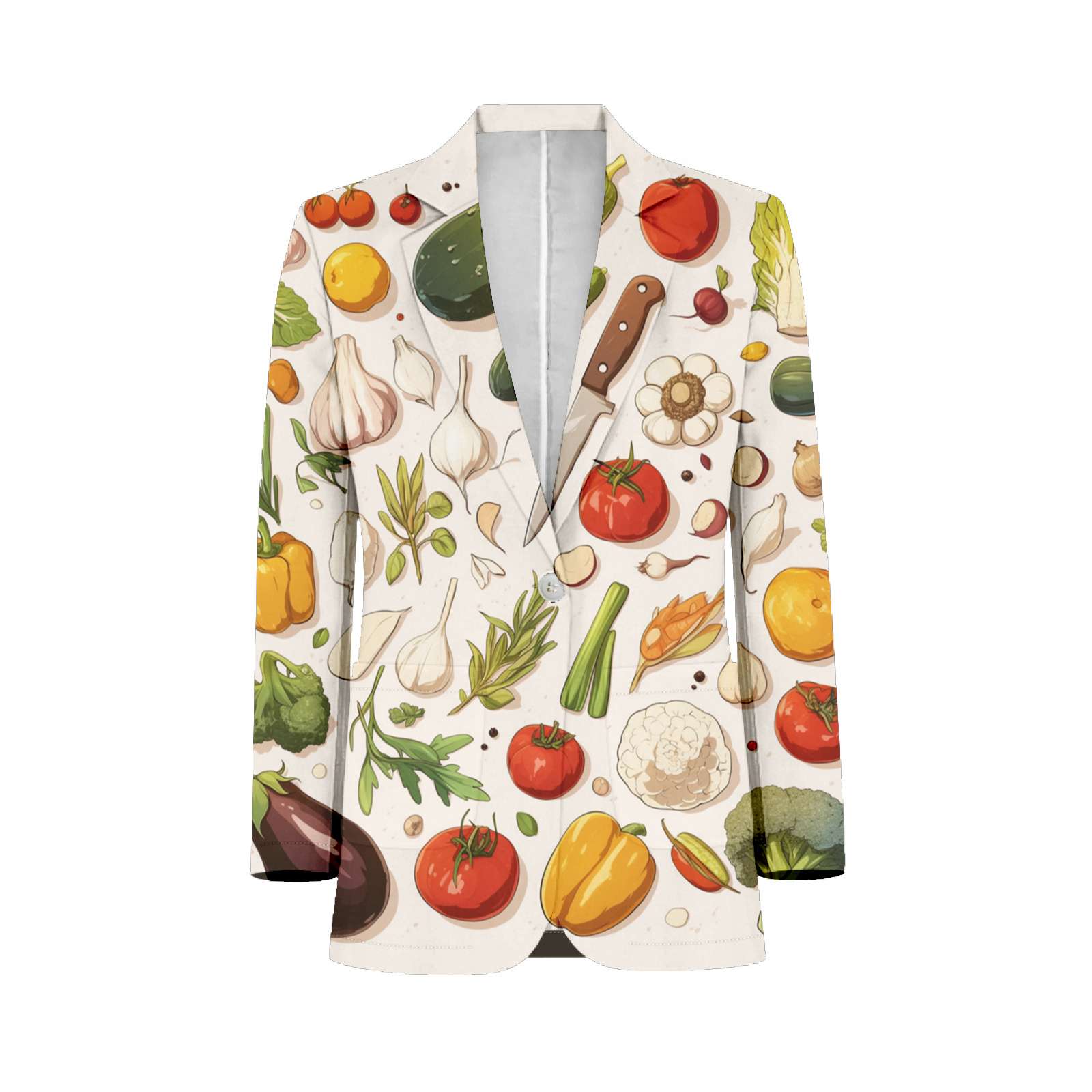 Harvest Watercolor Vegetables Fruits Mens Suits Shawl Collar Slim Fit ...