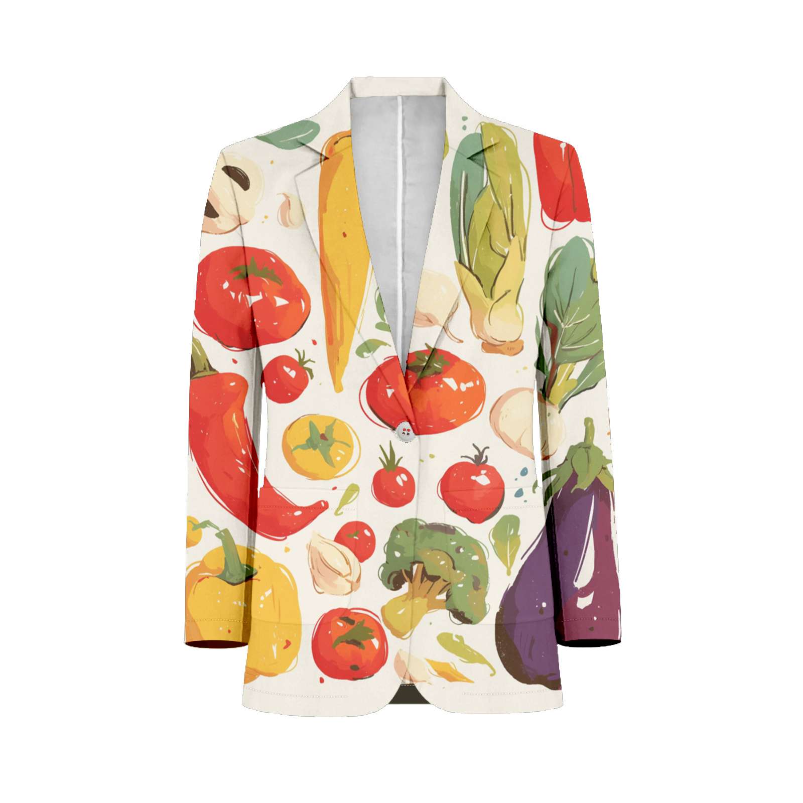 Harvest Watercolor Vegetables Fruits Mens Suits Shawl Collar Slim Fit ...