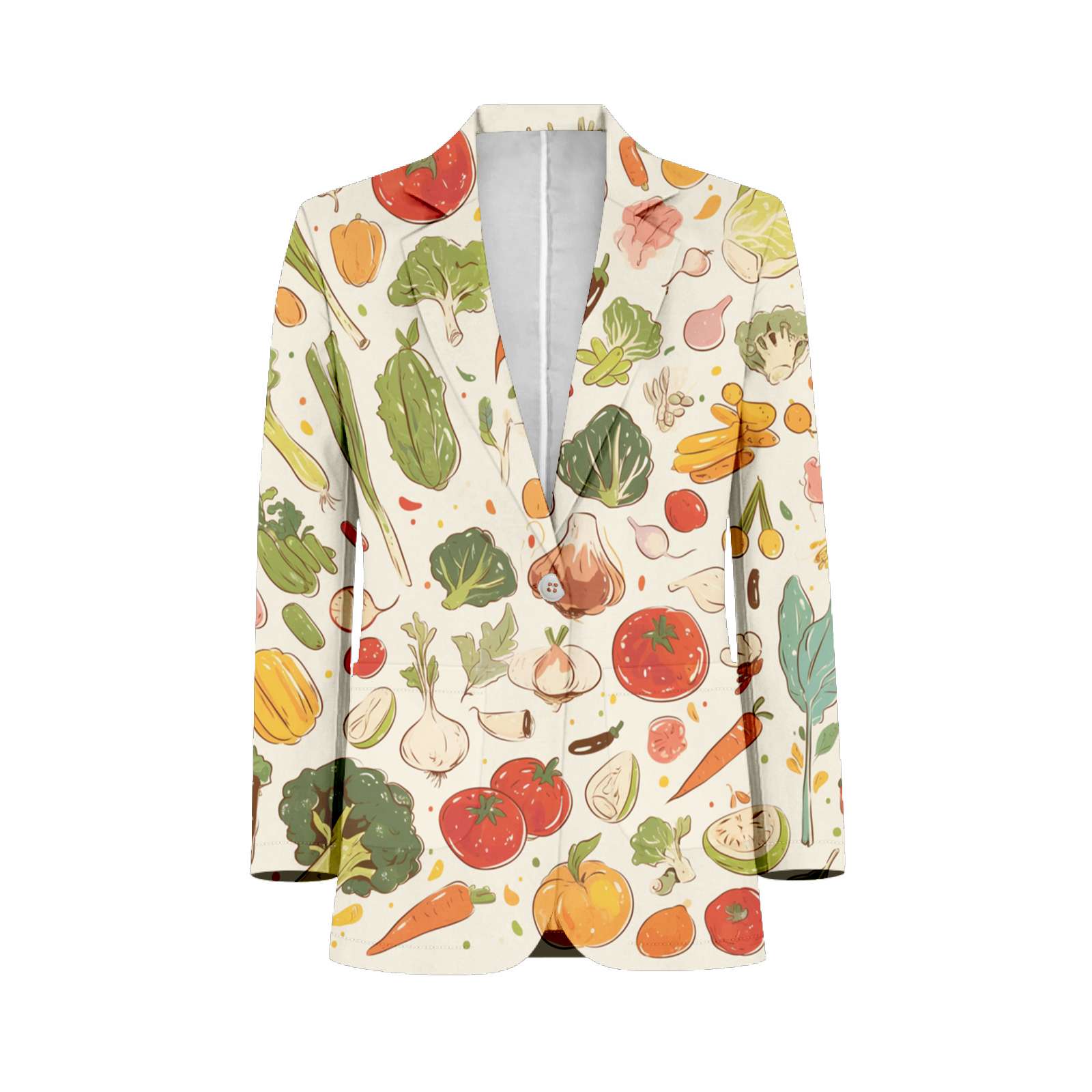 Harvest Watercolor Vegetables Fruits Mens Suits Shawl Collar Slim Fit ...