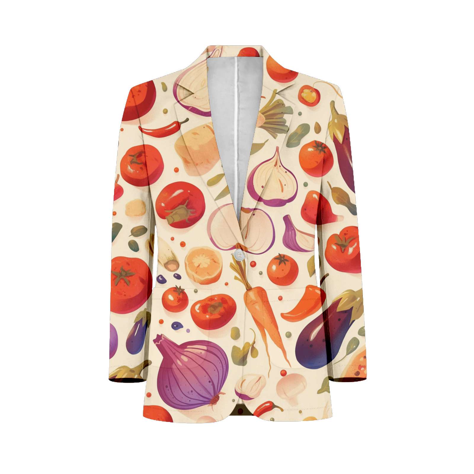 Harvest Watercolor Vegetables Fruits Mens Suits Shawl Collar Slim Fit ...