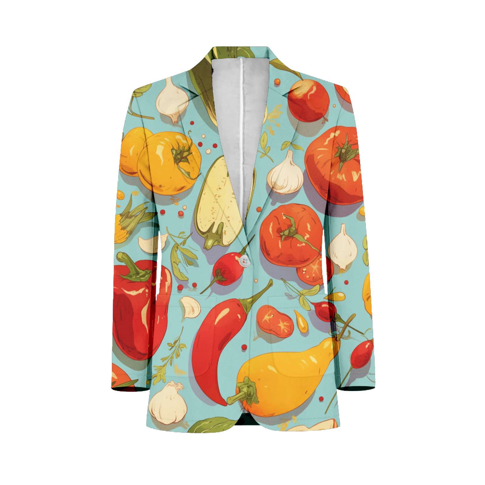 Harvest Watercolor Vegetables Fruits Mens Suits Shawl Collar Slim Fit ...