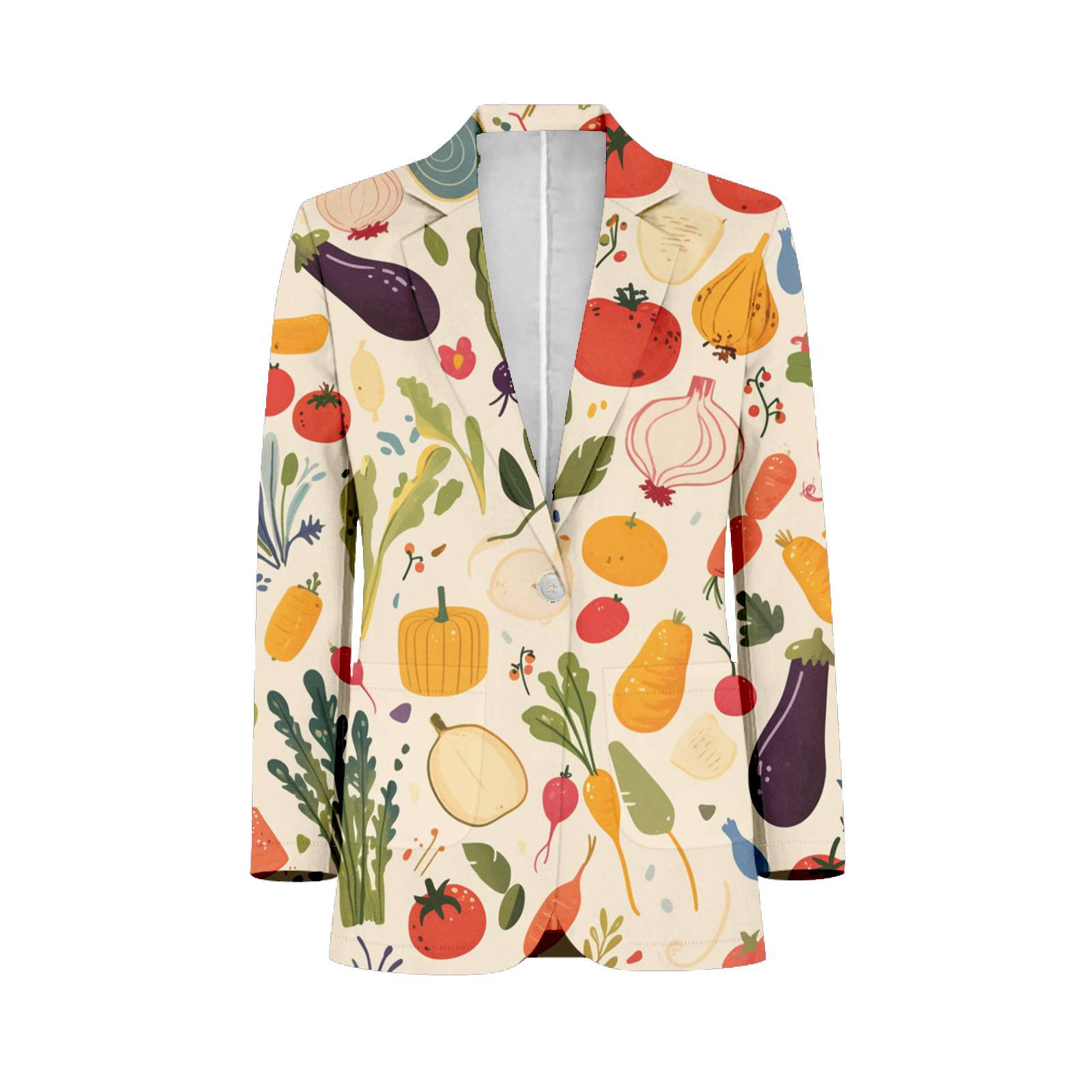 Harvest Watercolor Vegetables Fruits Mens Suits Shawl Collar Slim Fit ...
