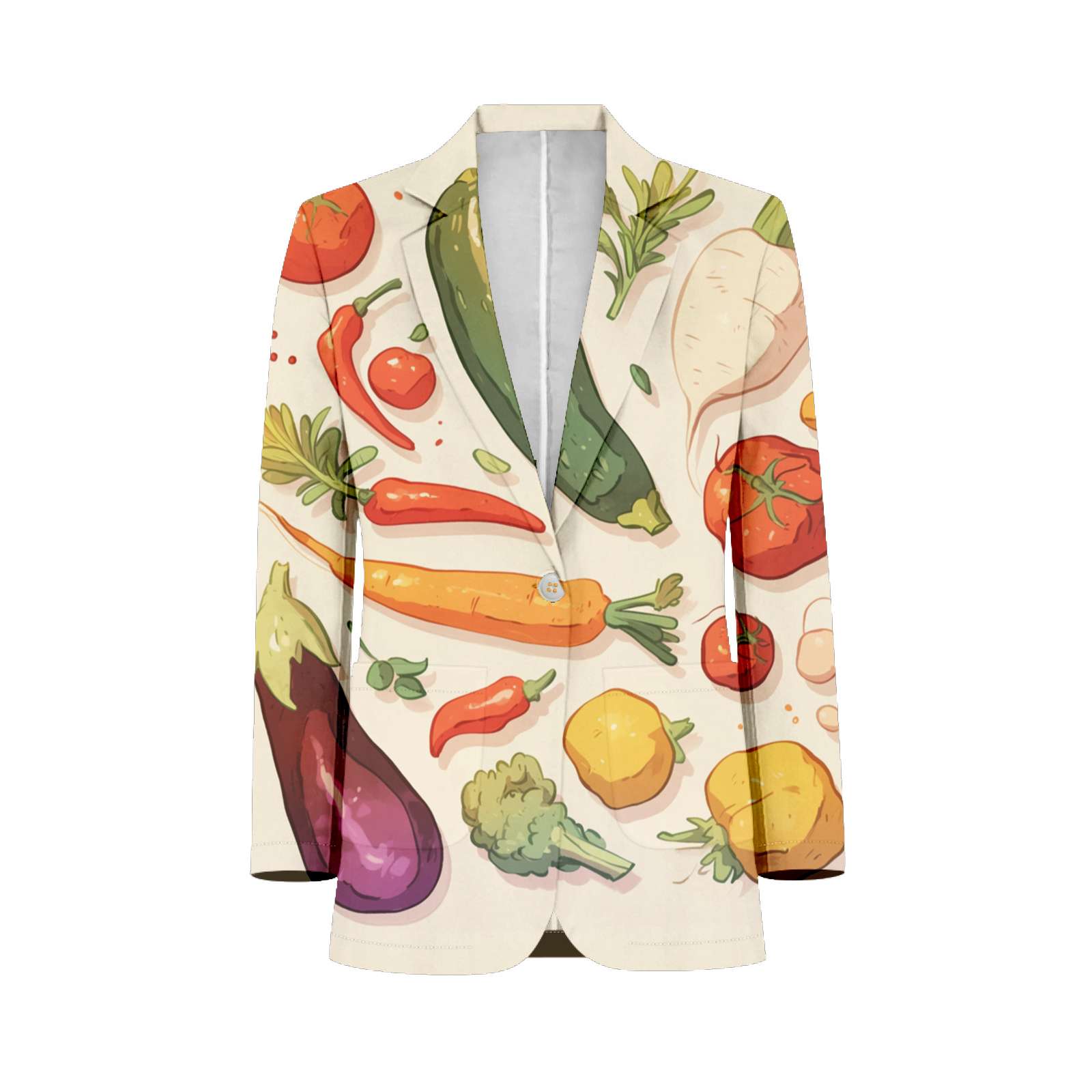 Harvest Watercolor Vegetables Fruits Mens Suits Shawl Collar Slim Fit ...