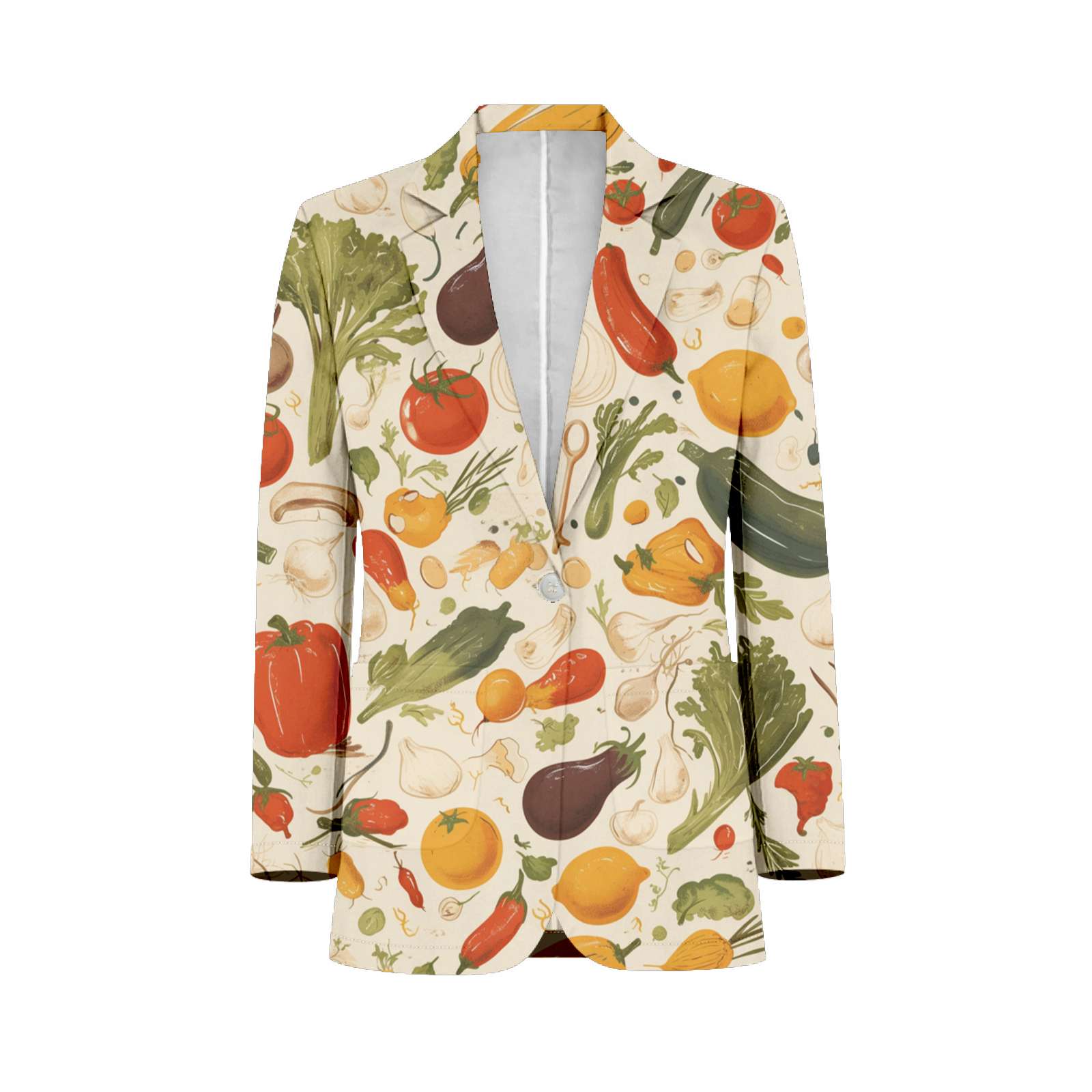 Harvest Watercolor Vegetables Fruits Mens Suits Shawl Collar Slim Fit ...