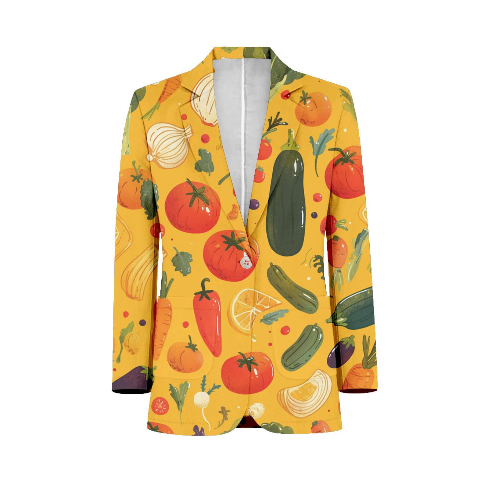 Harvest Watercolor Vegetables Fruits Mens Suits Shawl Collar Slim Fit ...